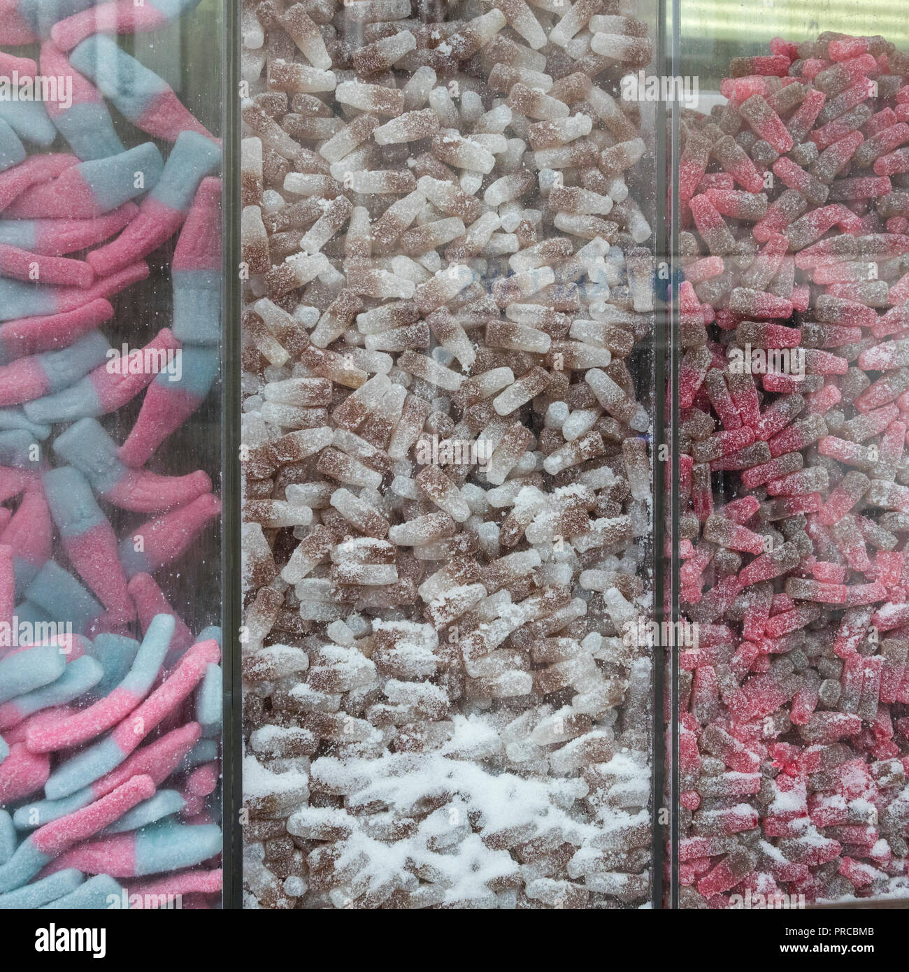 Candy shop scene from around Newquay town centre, Cornwall. Candies ...