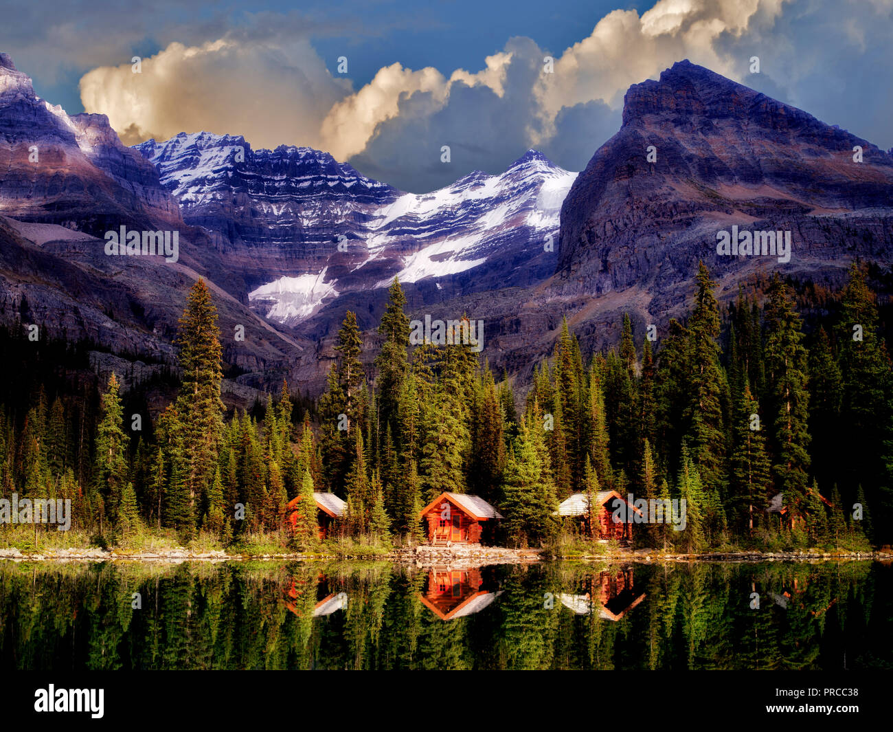 Cabins at Lake O'hara. Yoho National Park, Opabin Plateau, British ...