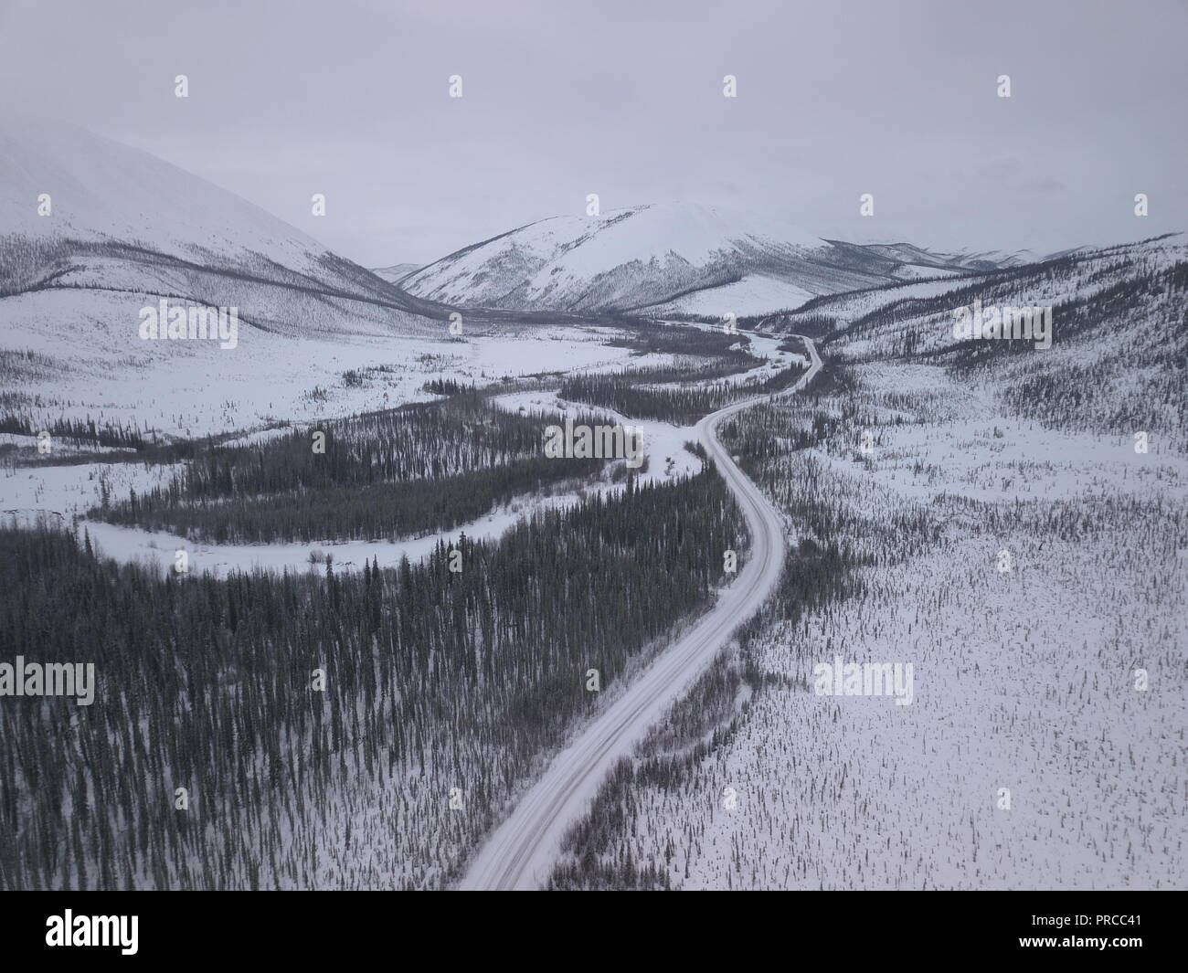 Dempster Highway, Yukon & NWT, North West Territories, Canada, Aerial ...