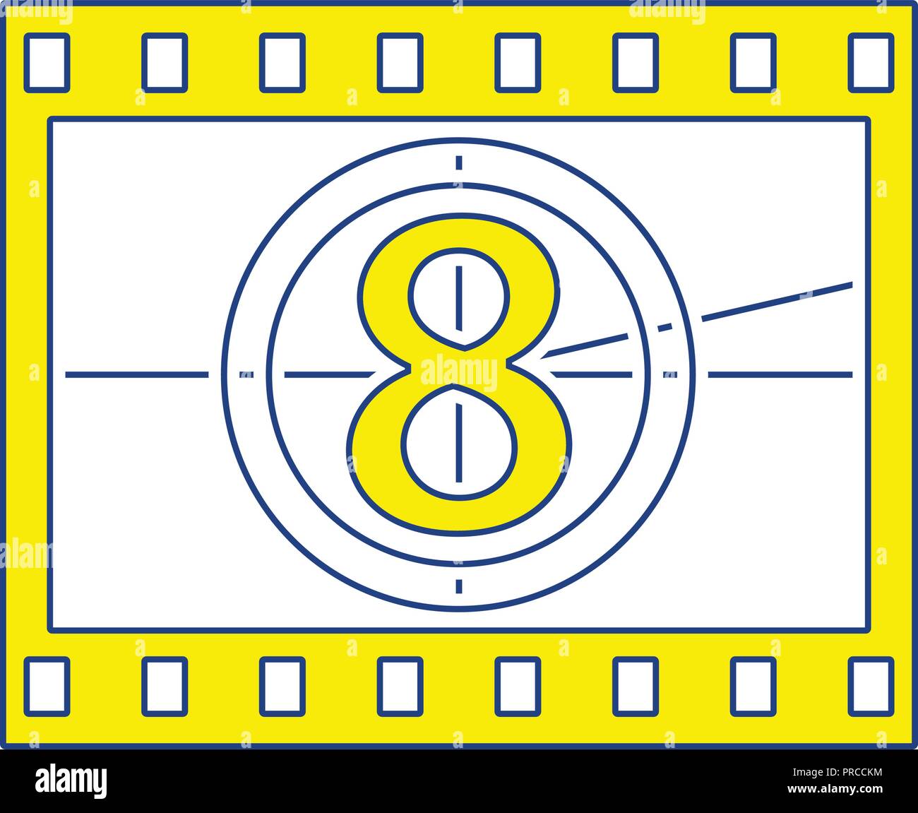 Movie frame with countdown icon. Thin line design. Vector illustration ...