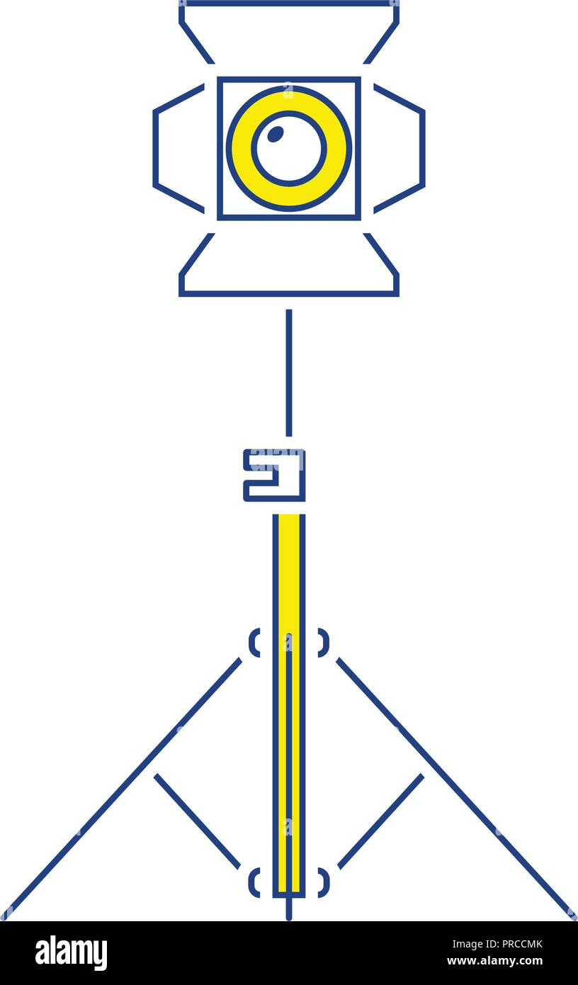 Stage projector icon. Thin line design. Vector illustration Stock ...