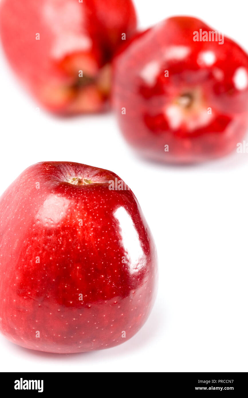 red apples closeup on white background Stock Photo - Alamy