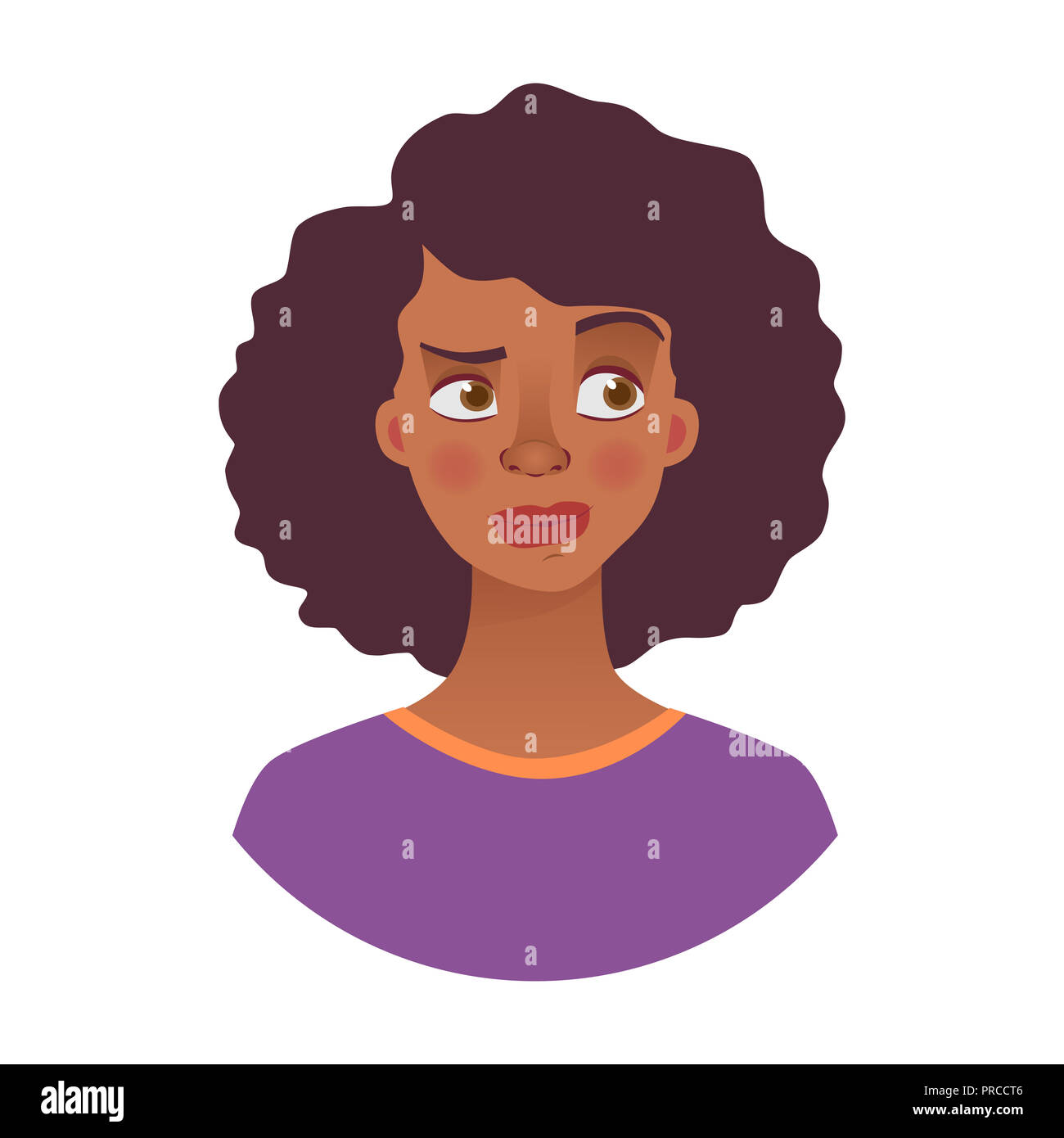 Portrait of african woman. Emotions of african american woman face ...