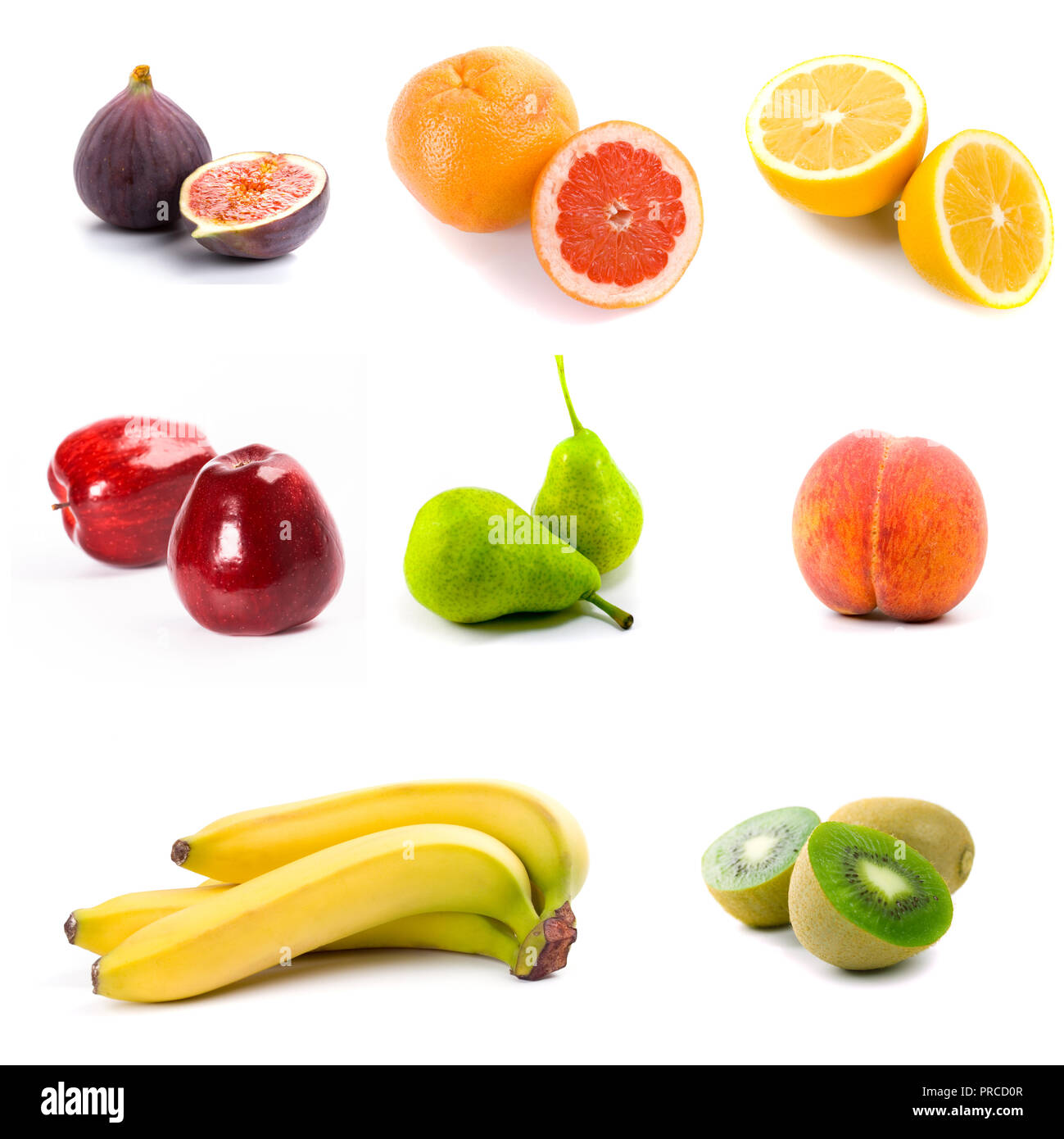 collectoin of fresh fruits isolated on the white background Stock Photo ...