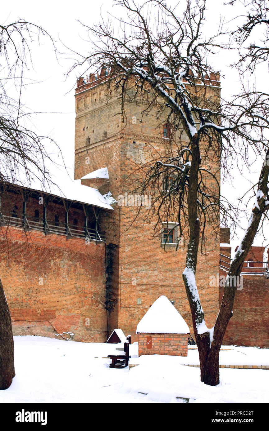 the ancient castle in snow Stock Photo - Alamy