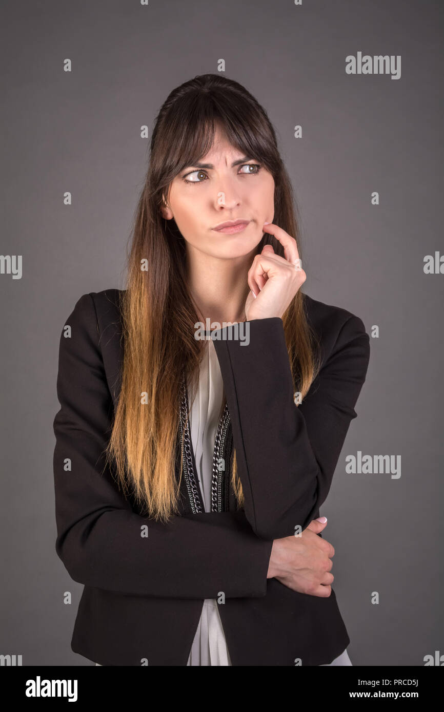 Thoughtful woman brain hi-res stock photography and images - Alamy