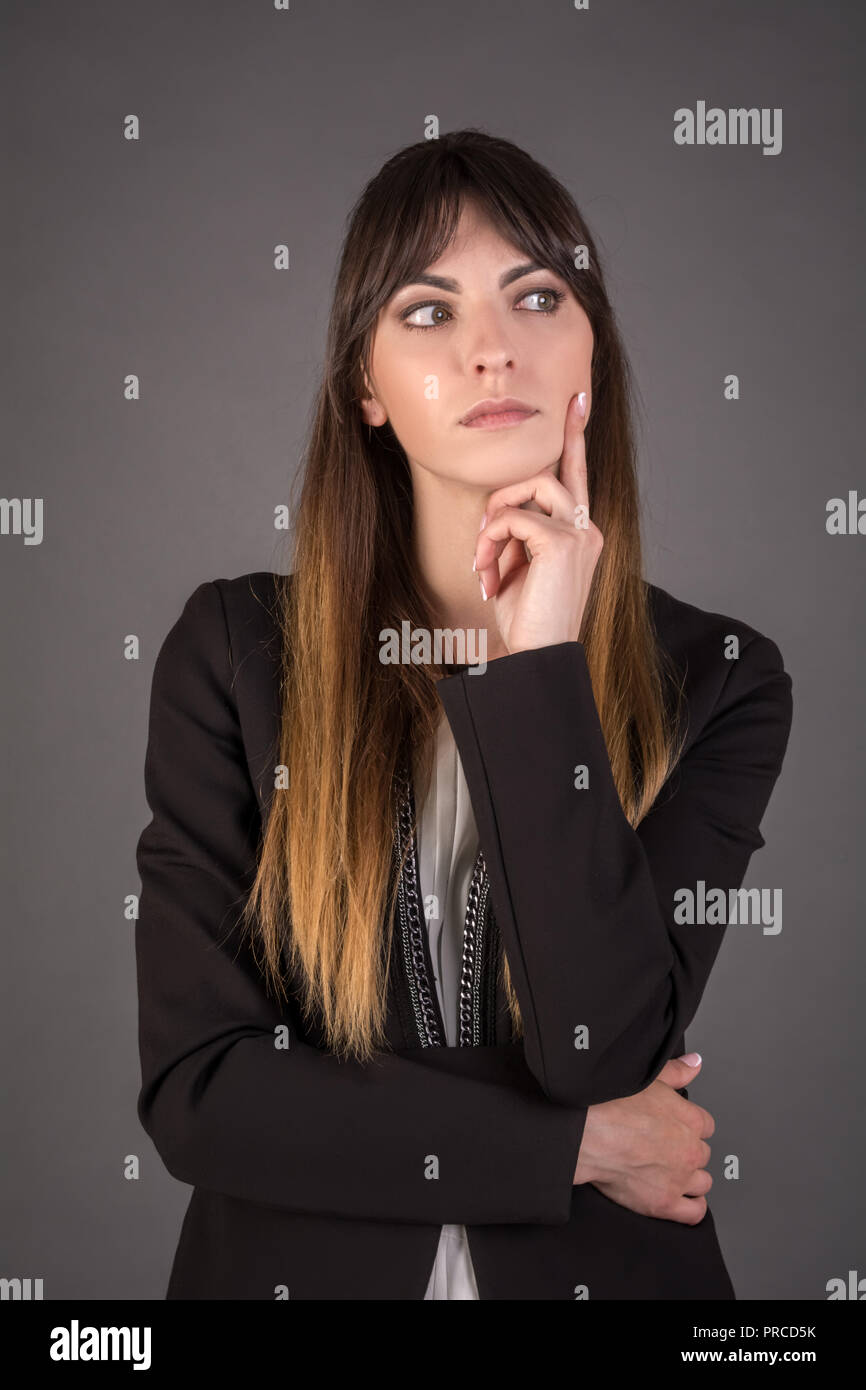 Thoughtful woman brain hi-res stock photography and images - Alamy