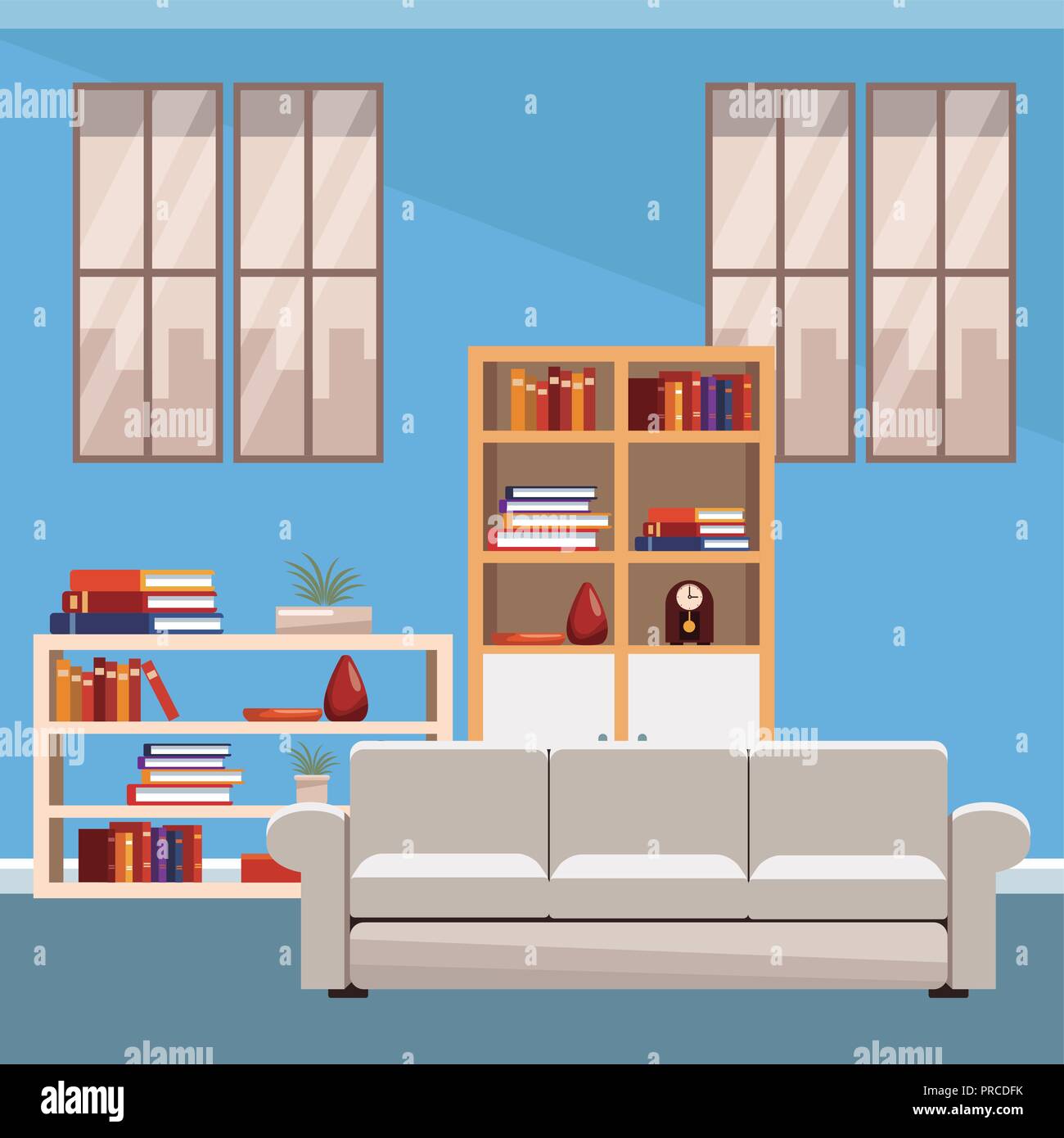 Contemporary living room detail Stock Vector Images - Alamy