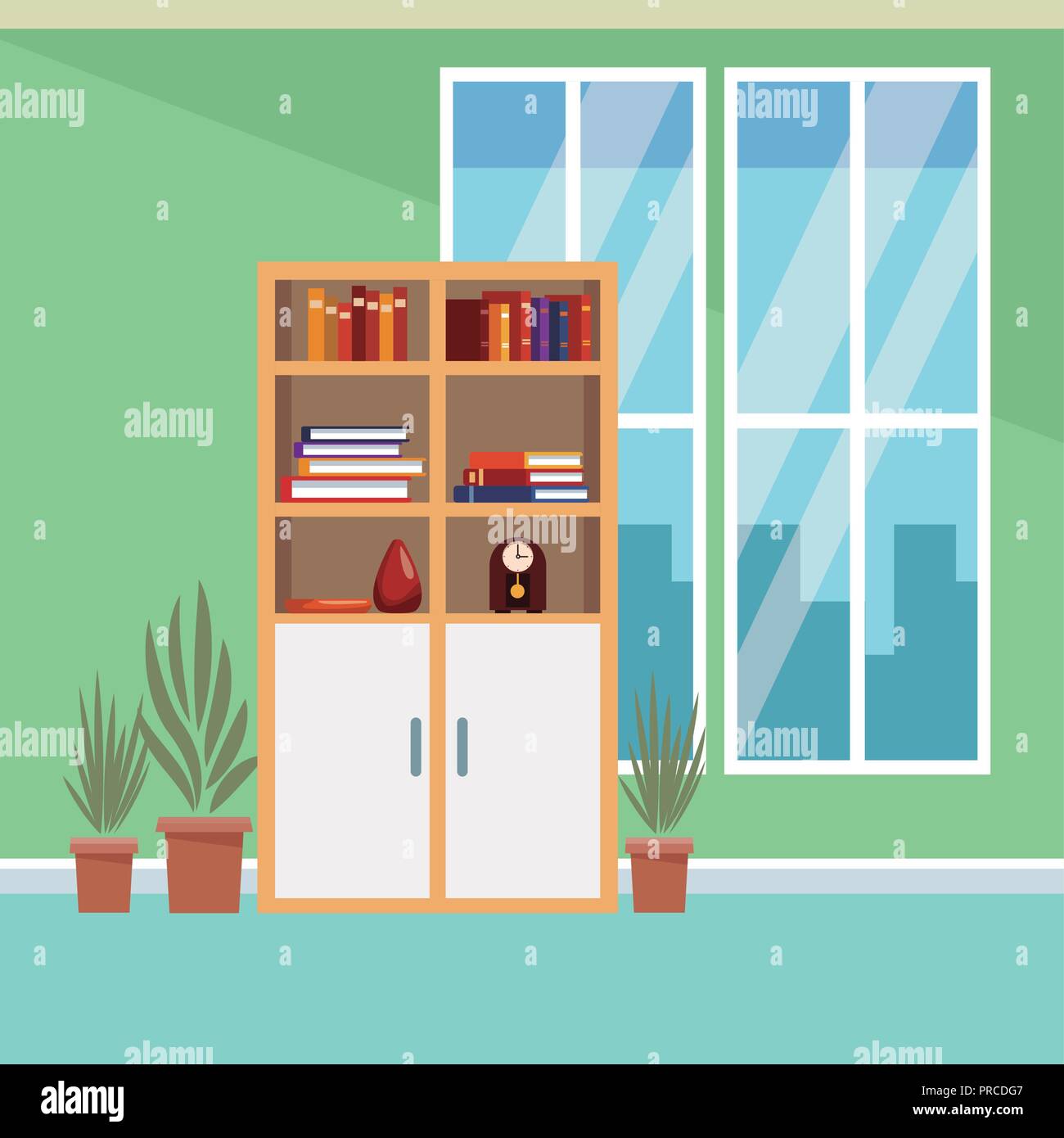 Modern library interior empty Stock Vector Images - Alamy