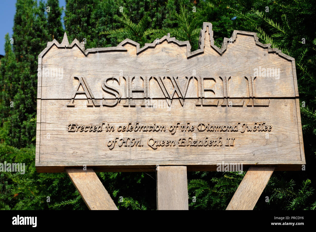 Ashwell village sign. Erected in celebration of the Diamond Jubilee of ...