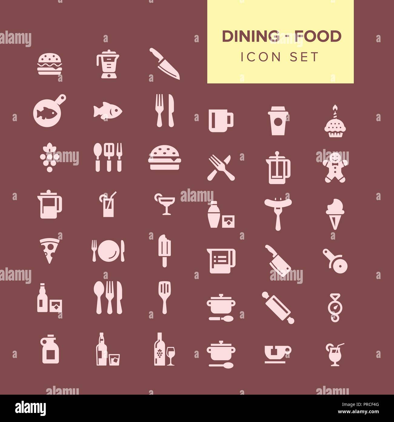 Dining and food Icon set Stock Vector Image & Art - Alamy