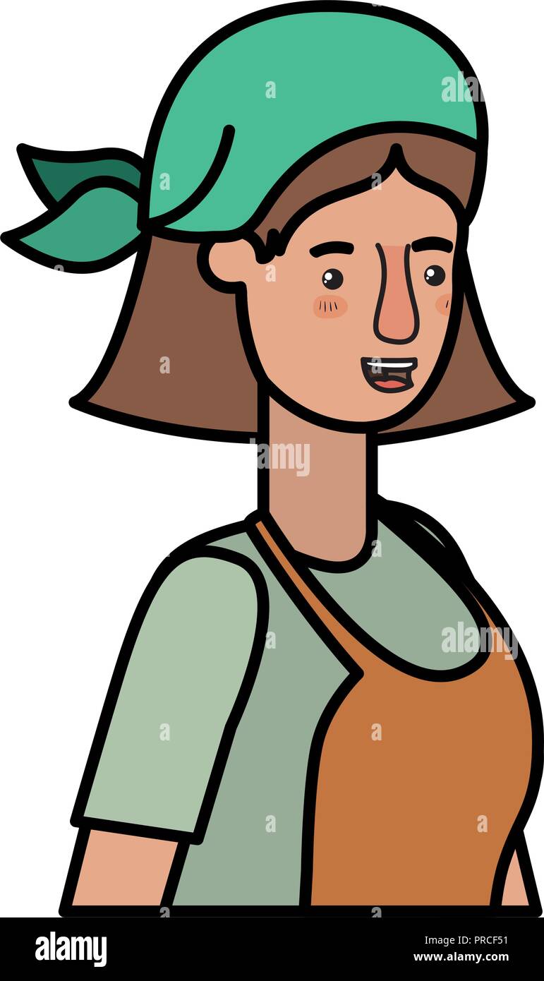 Young smiling woman apron Stock Vector Images - Alamy