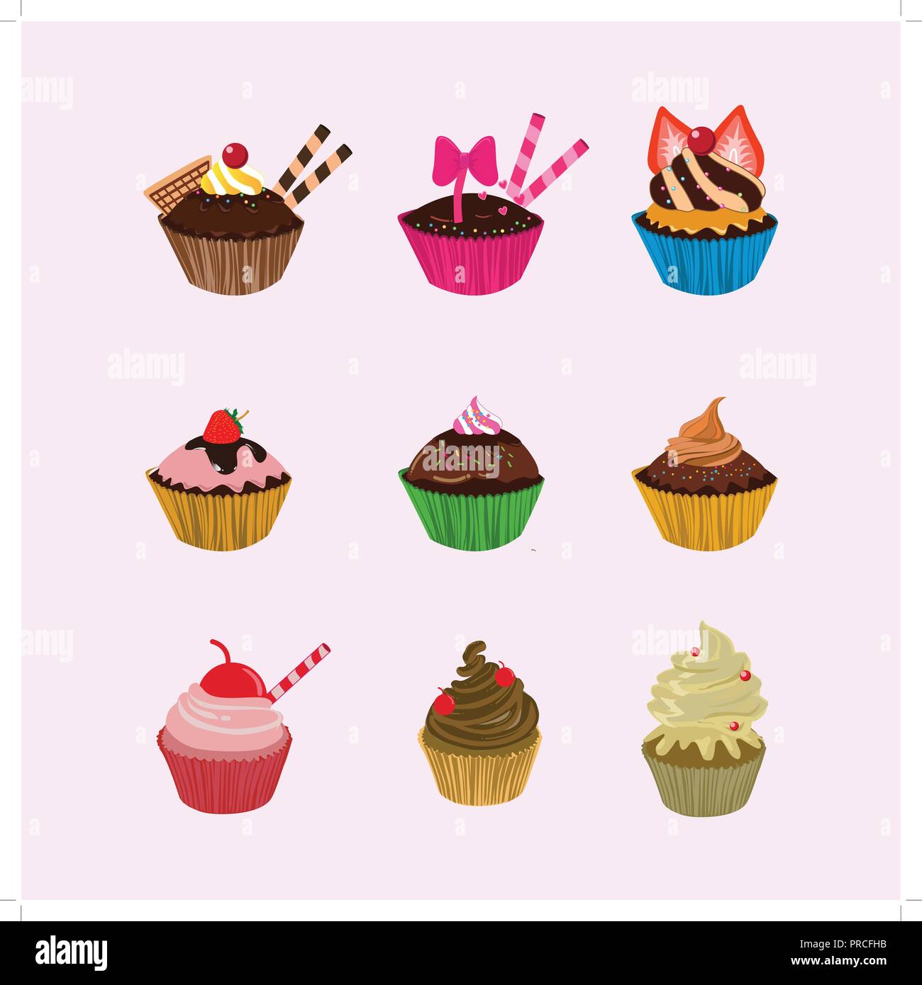 Pastel cupcakes Stock Vector Images - Alamy