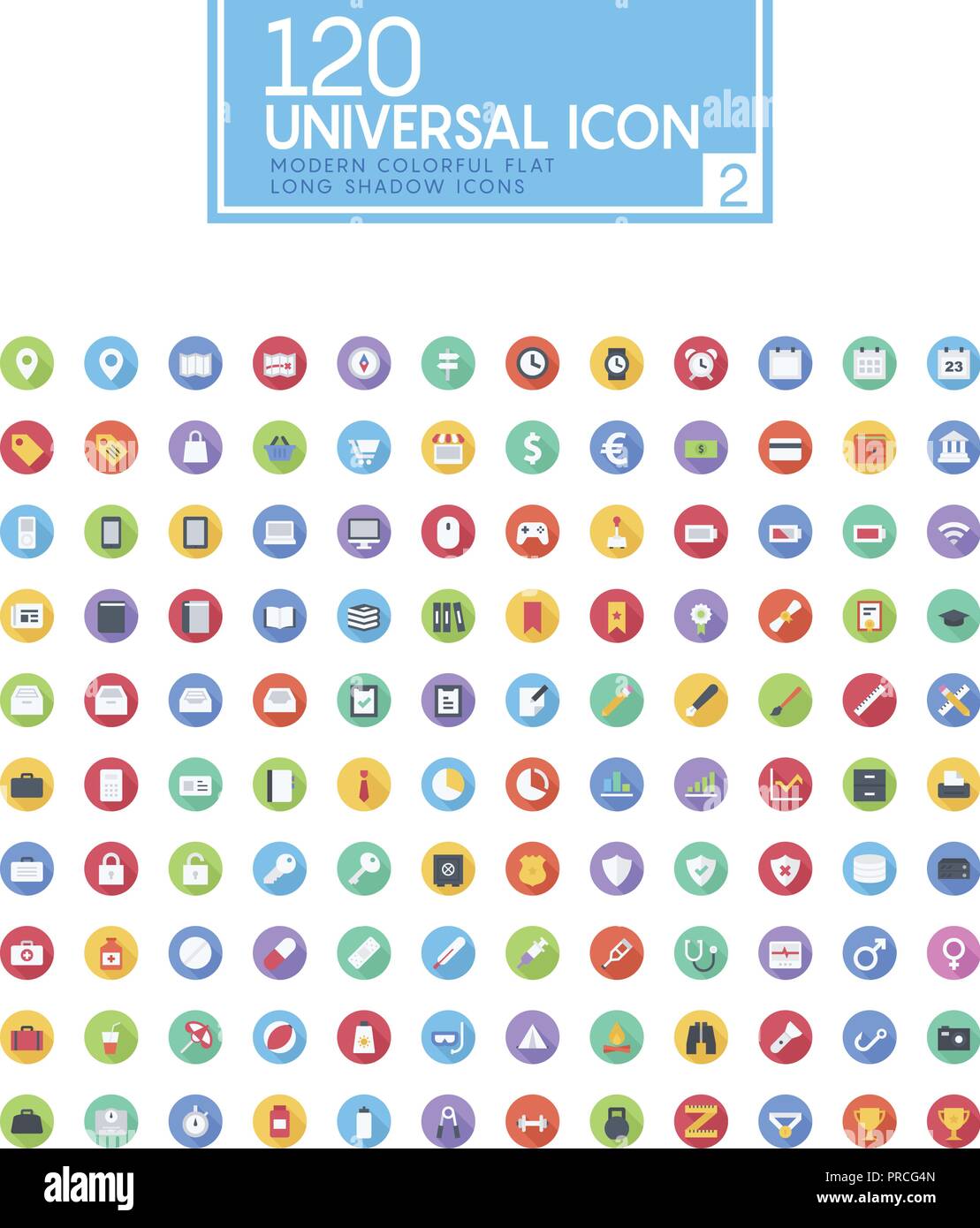 Colorful drop shadow icon set Stock Vector Image & Art - Alamy