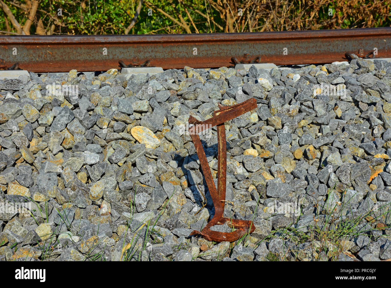 Details of railway line Stock Photo - Alamy