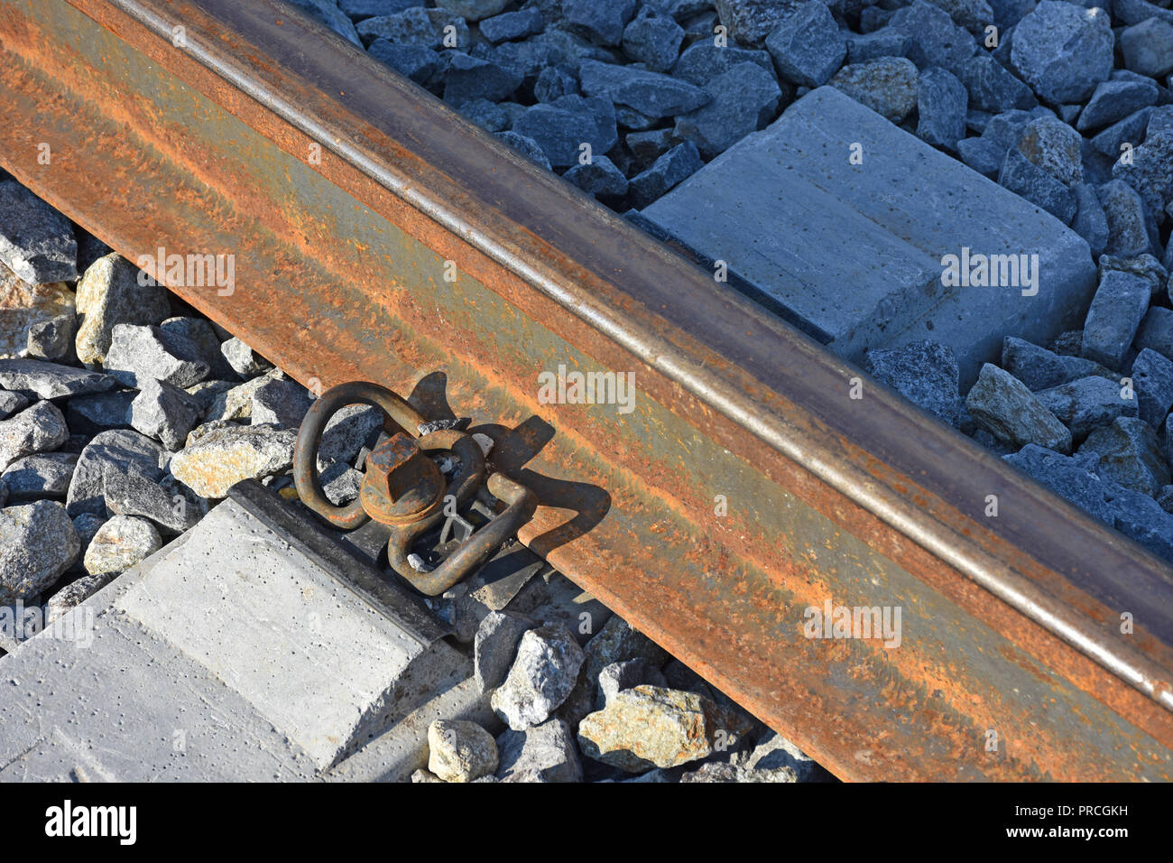 Details of railway line Stock Photo - Alamy