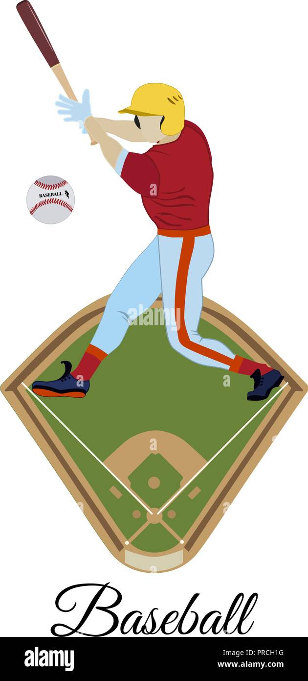 Baseball batter vector illustration in flat style Stock Vector Image ...