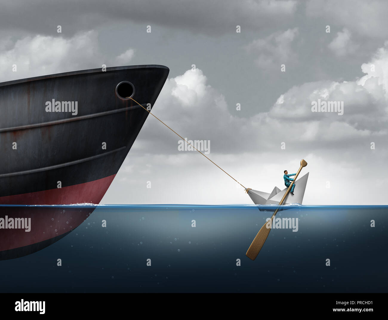 Managing big challenges and strong business leader concept as an idea ...