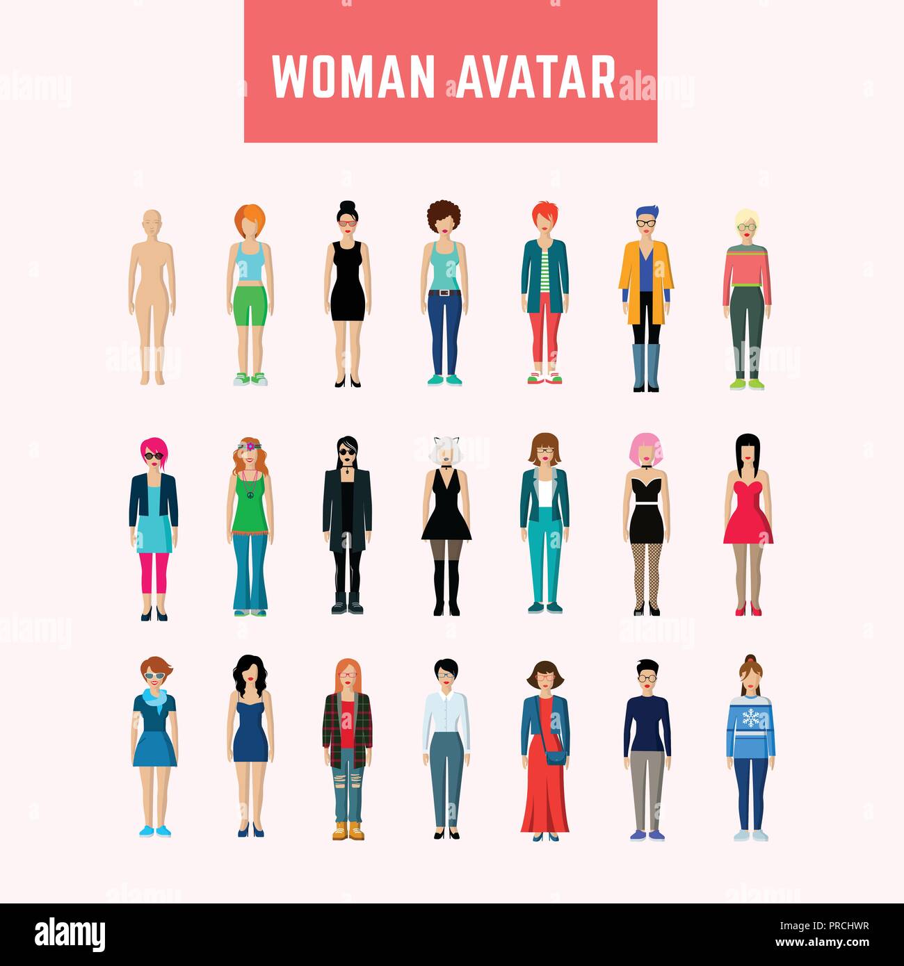 woman Avatar set Stock Vector Image & Art - Alamy