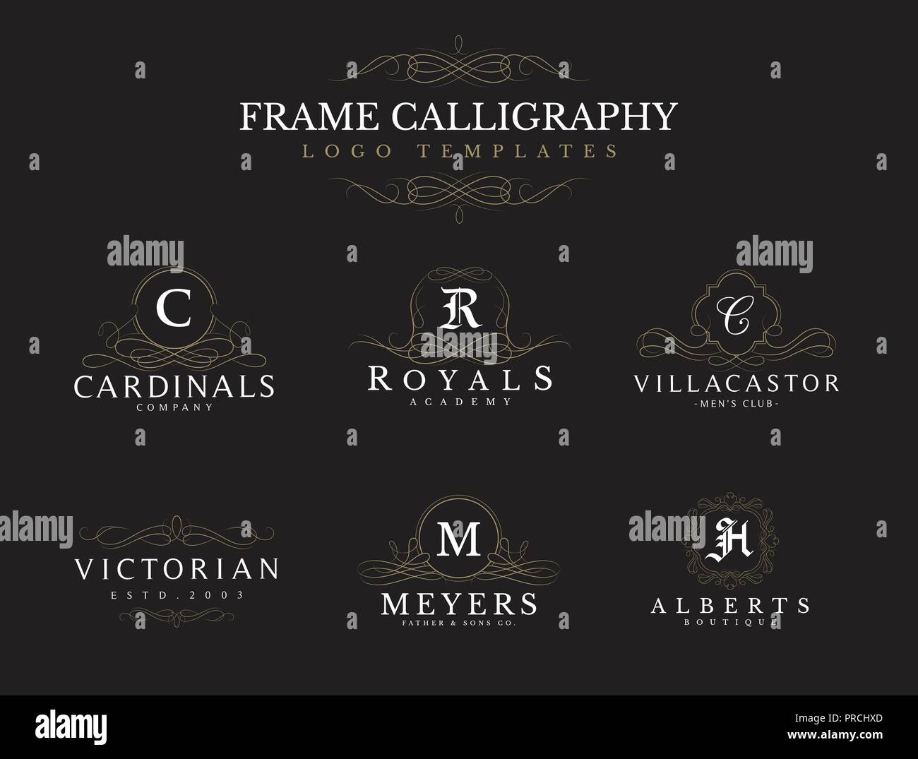 Frame decoration Logos Templates Set Stock Vector Image & Art - Alamy
