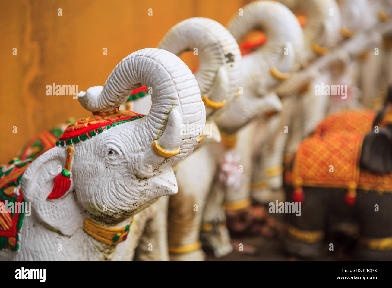 Elephant dolls or statues as offering or oblation to appease or worship ...