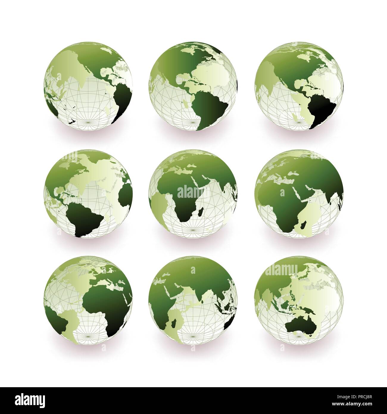Green globe collection set Stock Vector Image & Art - Alamy