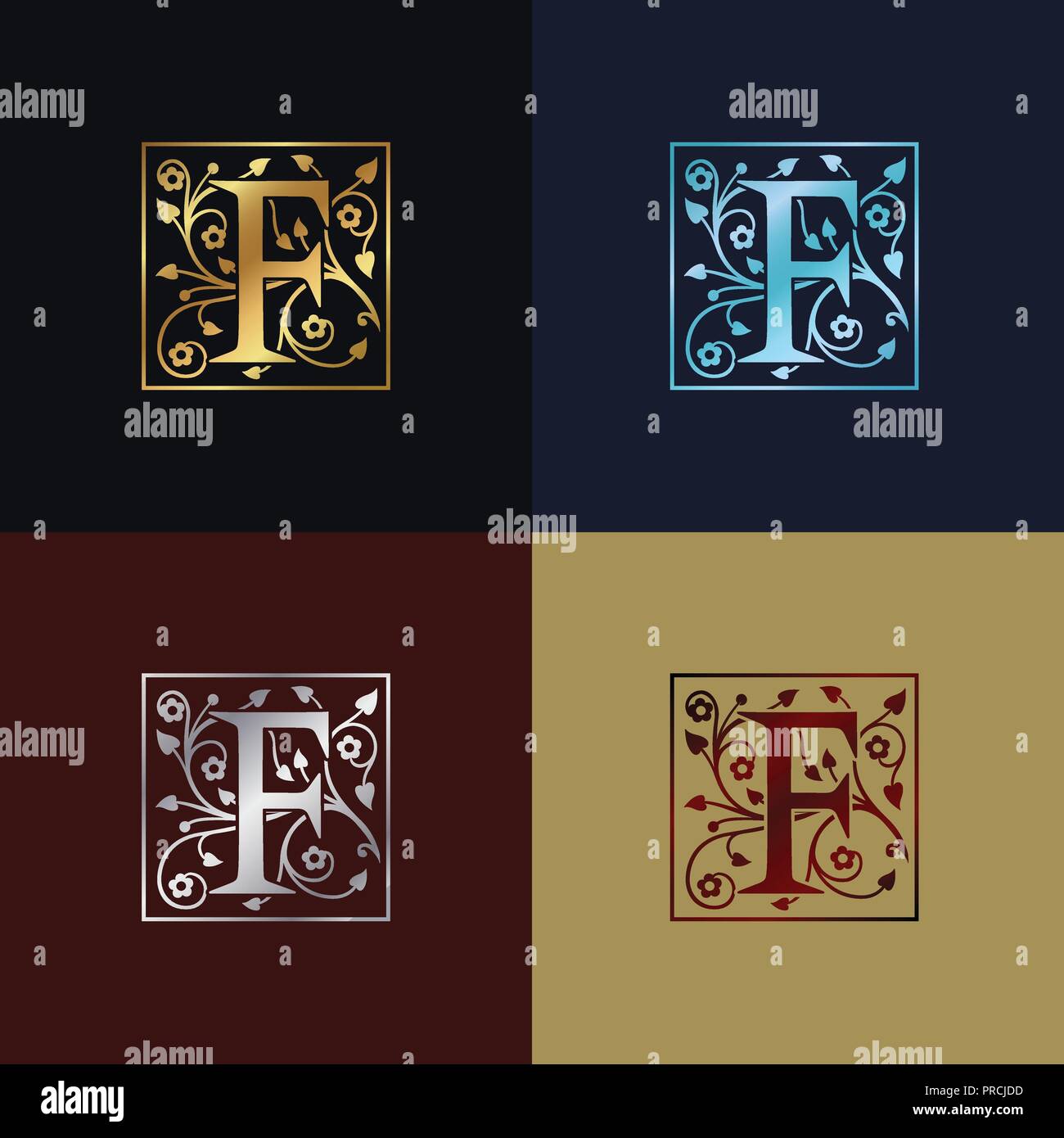 Letter F Decorative Logo Stock Vector Image & Art - Alamy