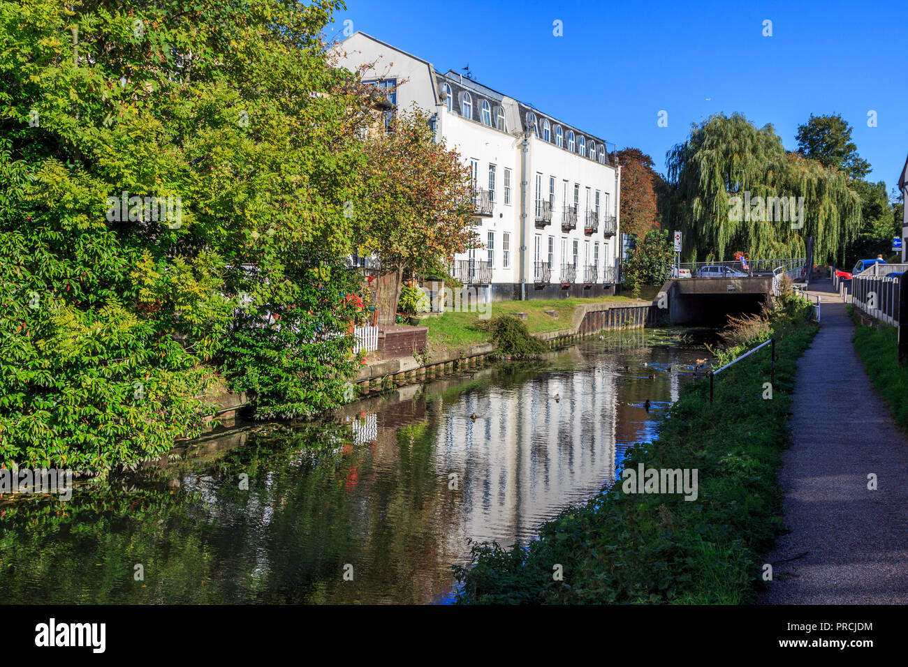 bishops stortford along tow path river stort quaint historic market ...