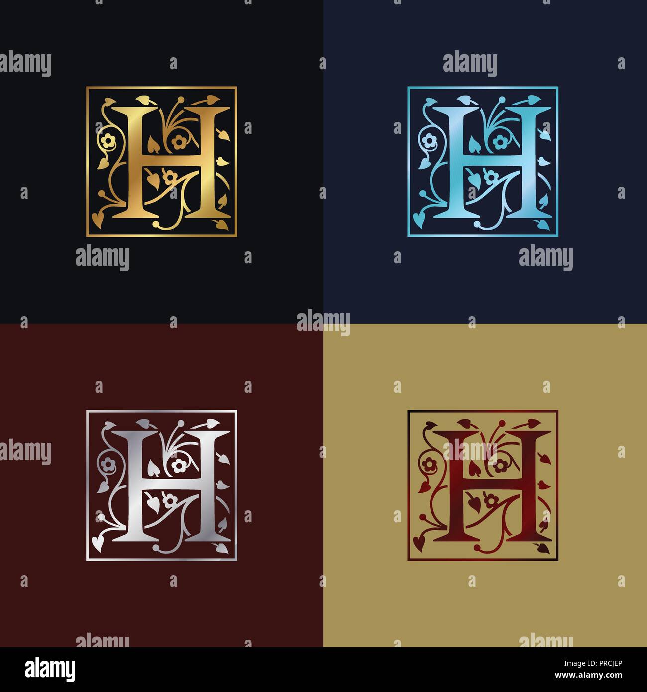 Letter H Decorative Logo Stock Vector Image & Art - Alamy