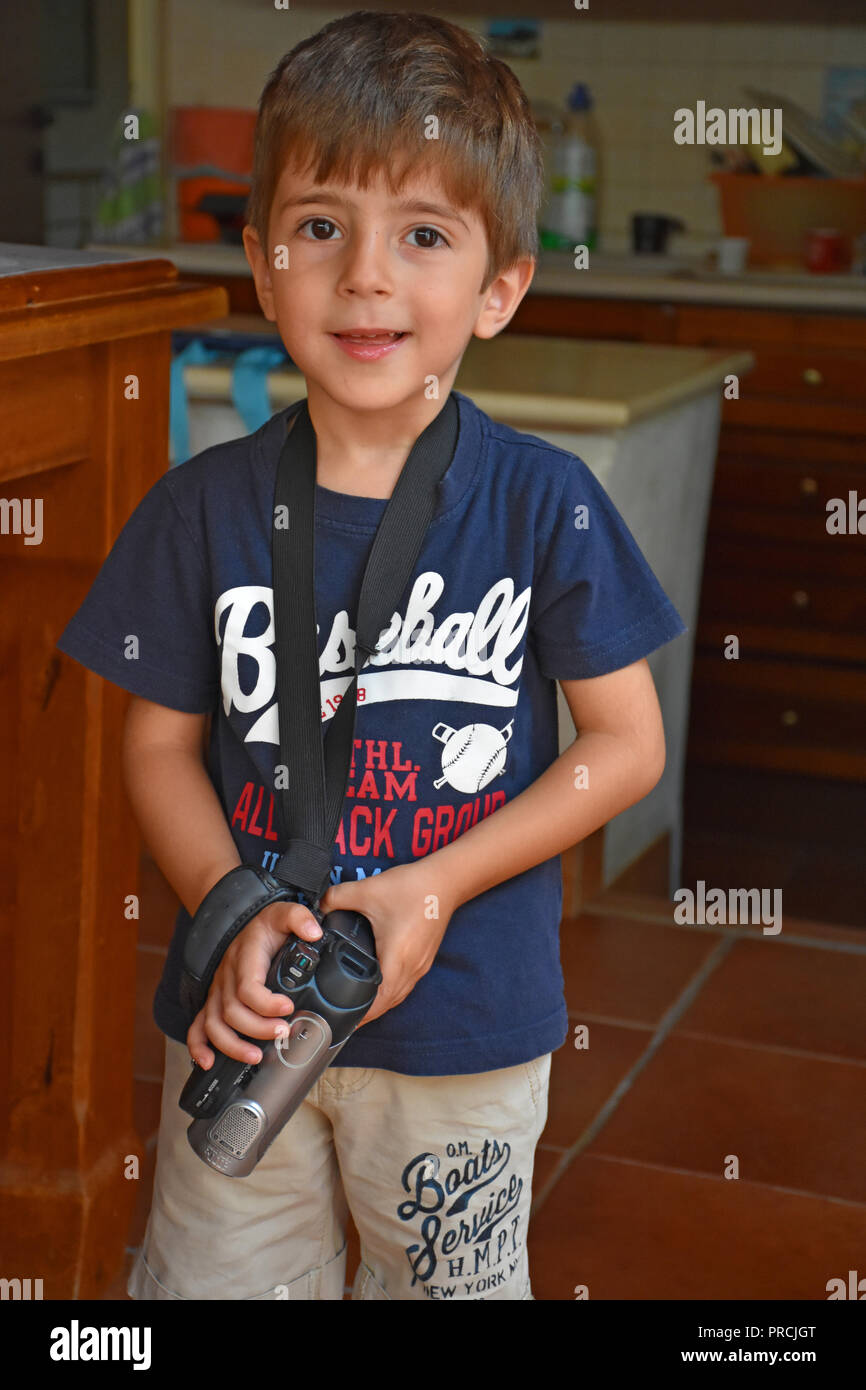 Child getting ready for a video shoot Stock Photo - Alamy