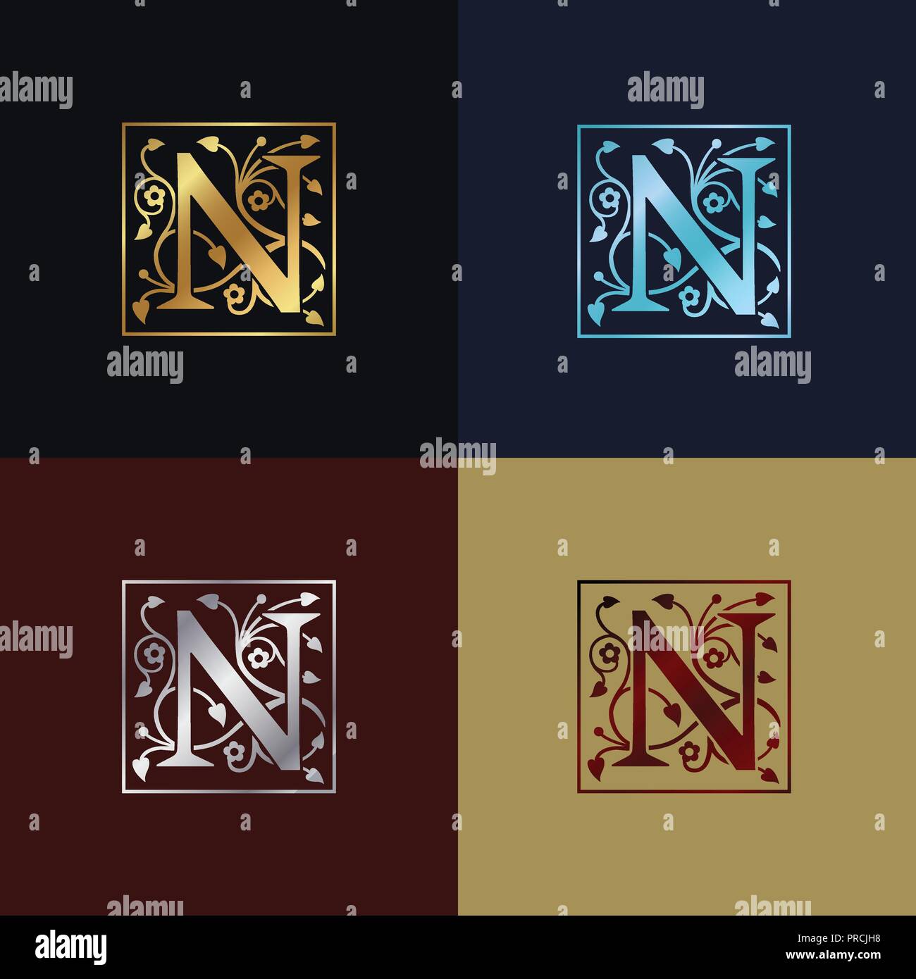 Letter n flower logo Stock Vector Images - Alamy