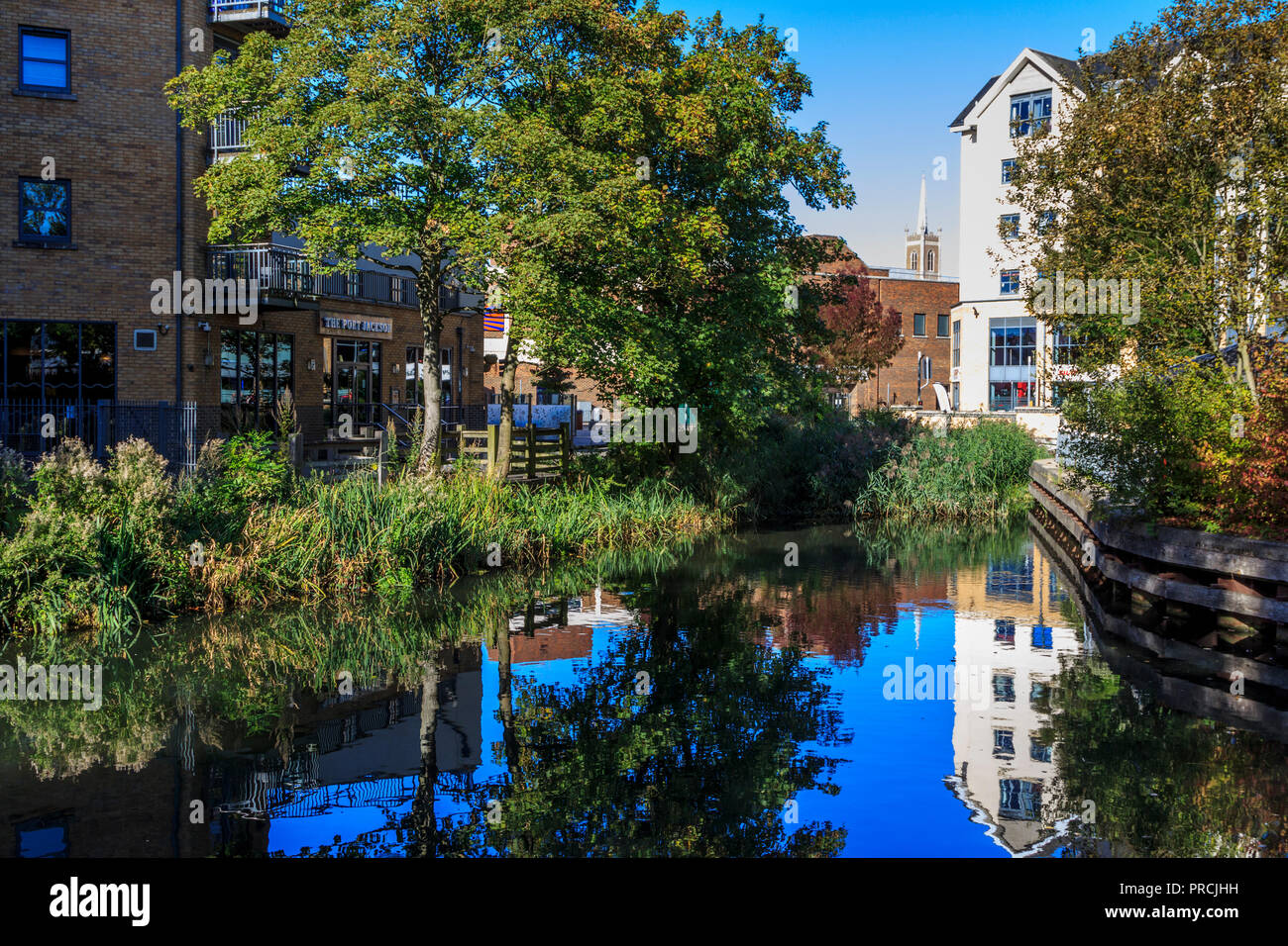 bishops stortford along tow path river stort quaint historic market ...