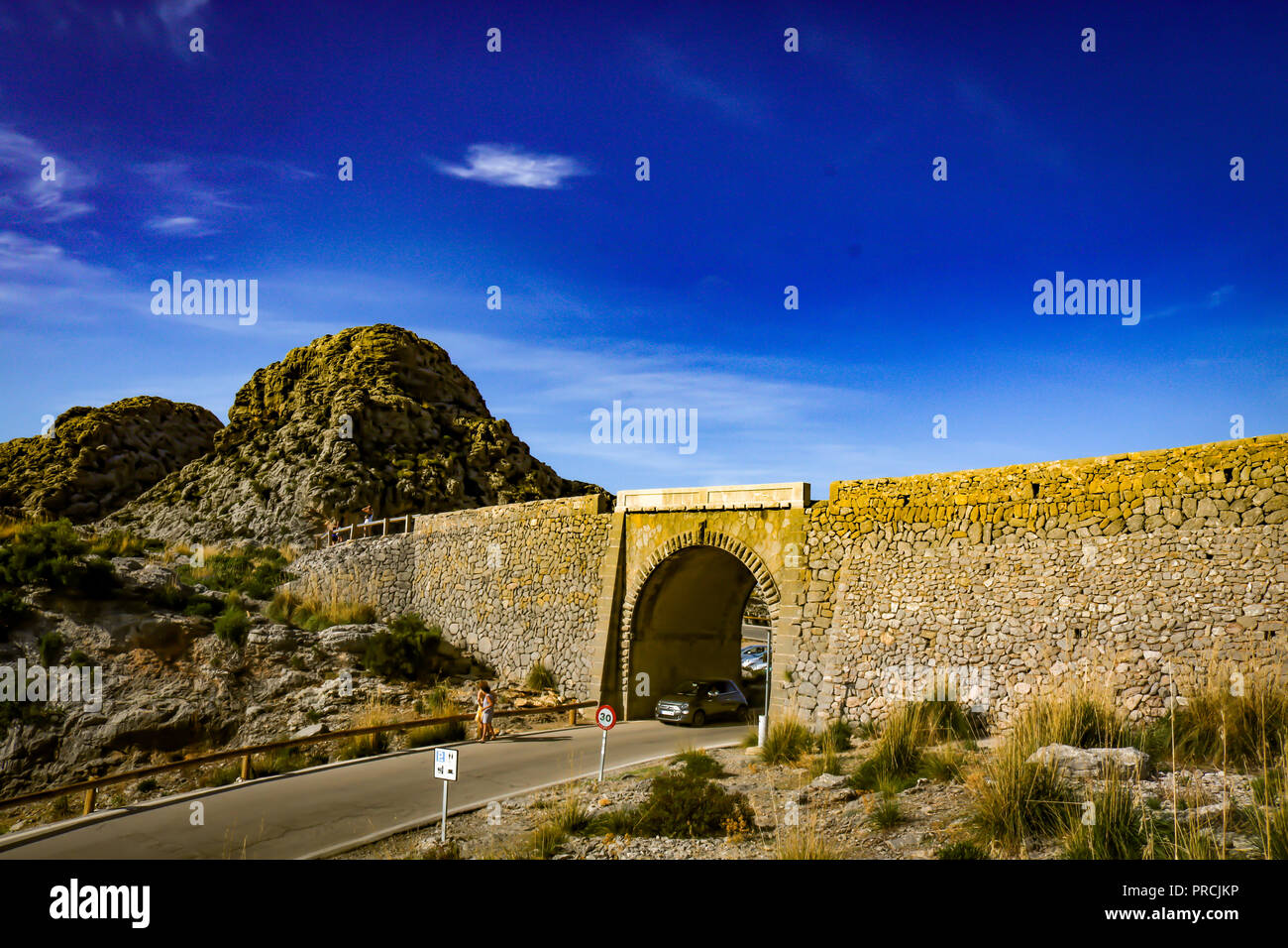 The Spiral bridge on the mountain road to Sa Calobra on Majorca in ...