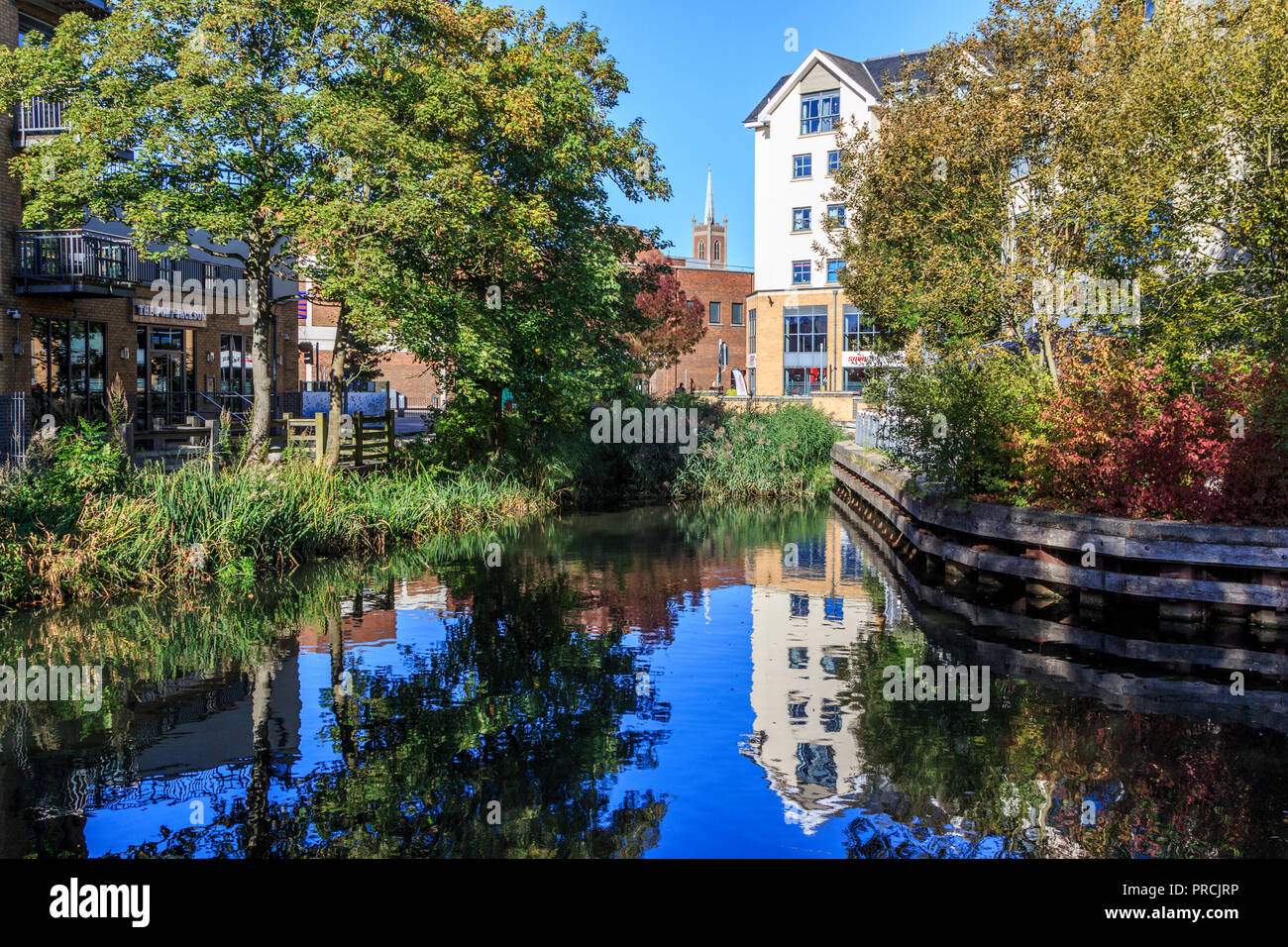 bishops stortford along tow path river stort quaint historic market ...