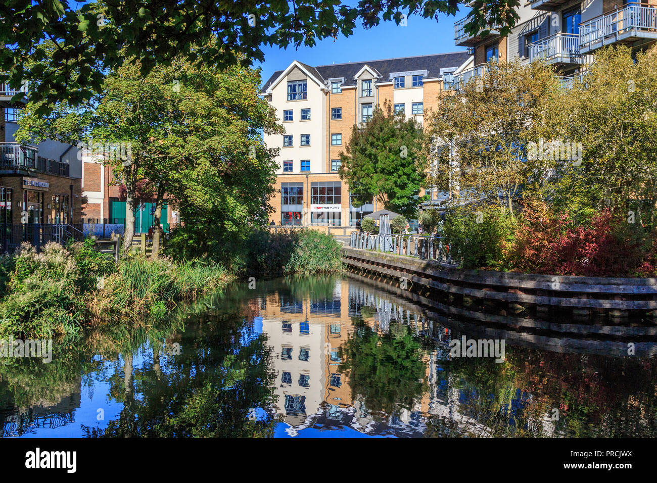 bishops stortford along tow path river stort quaint historic market ...