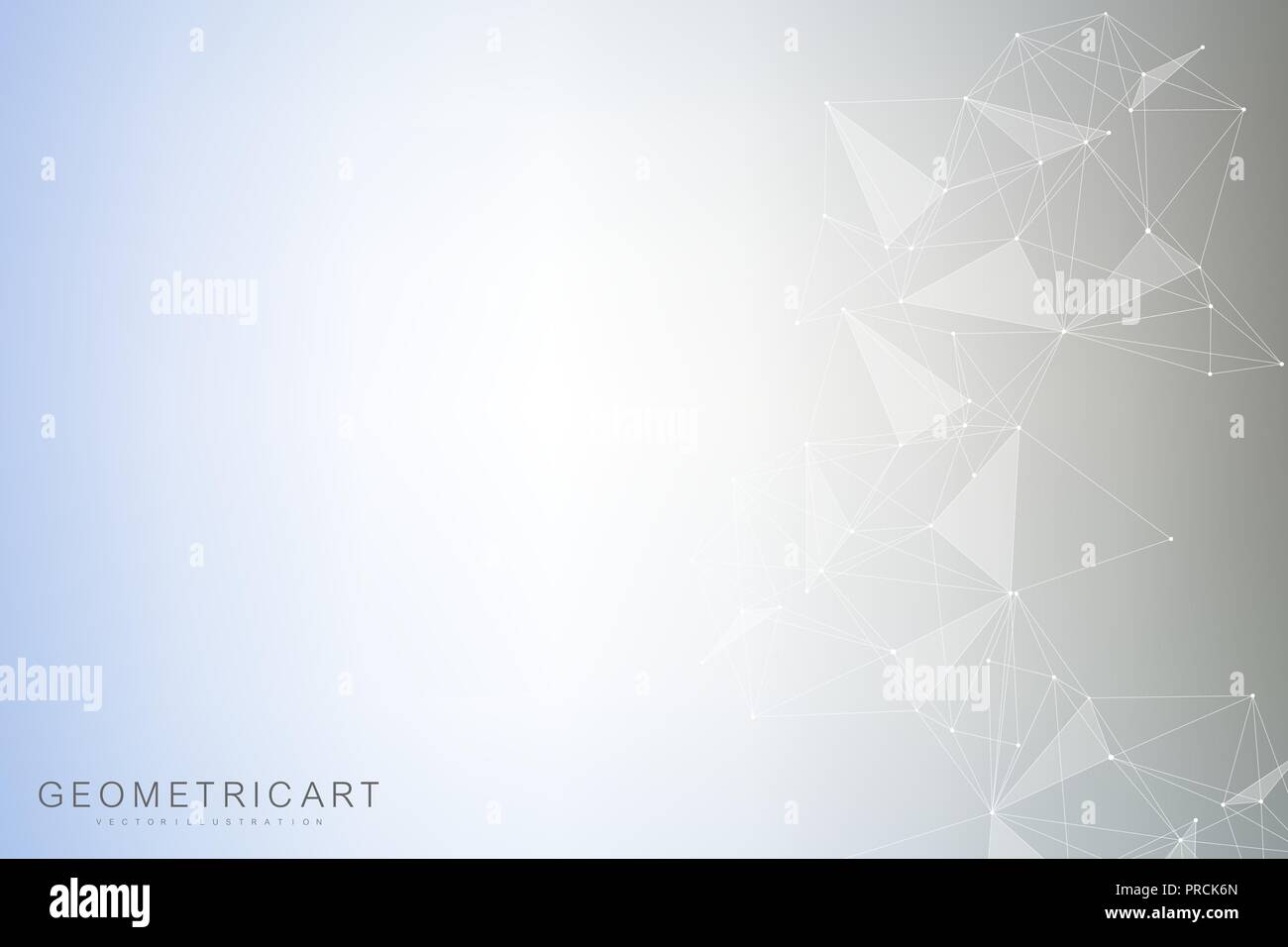 Geometric abstract background with connected line and dots. Structure ...