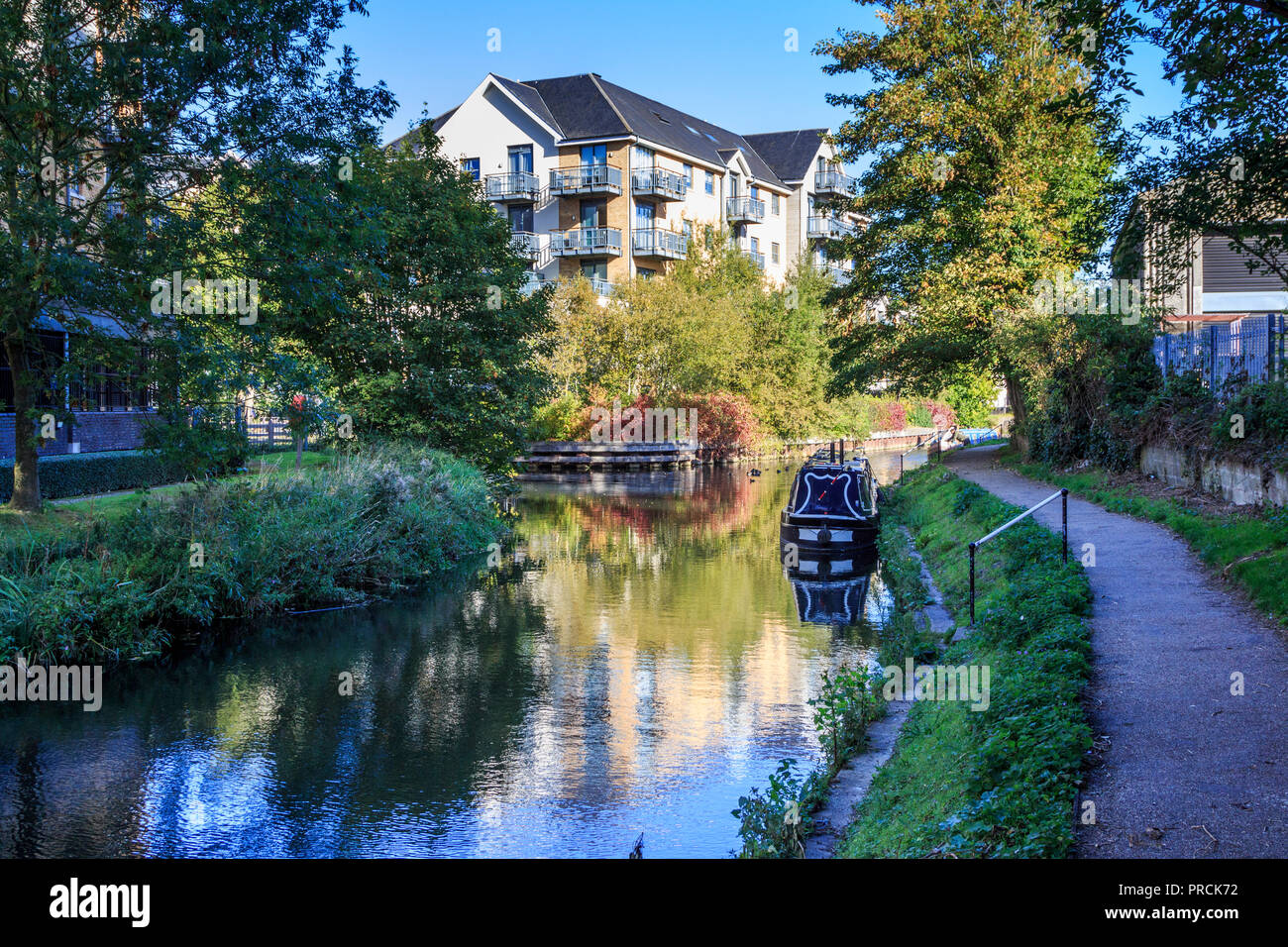 bishops stortford along tow path river stort quaint historic market ...