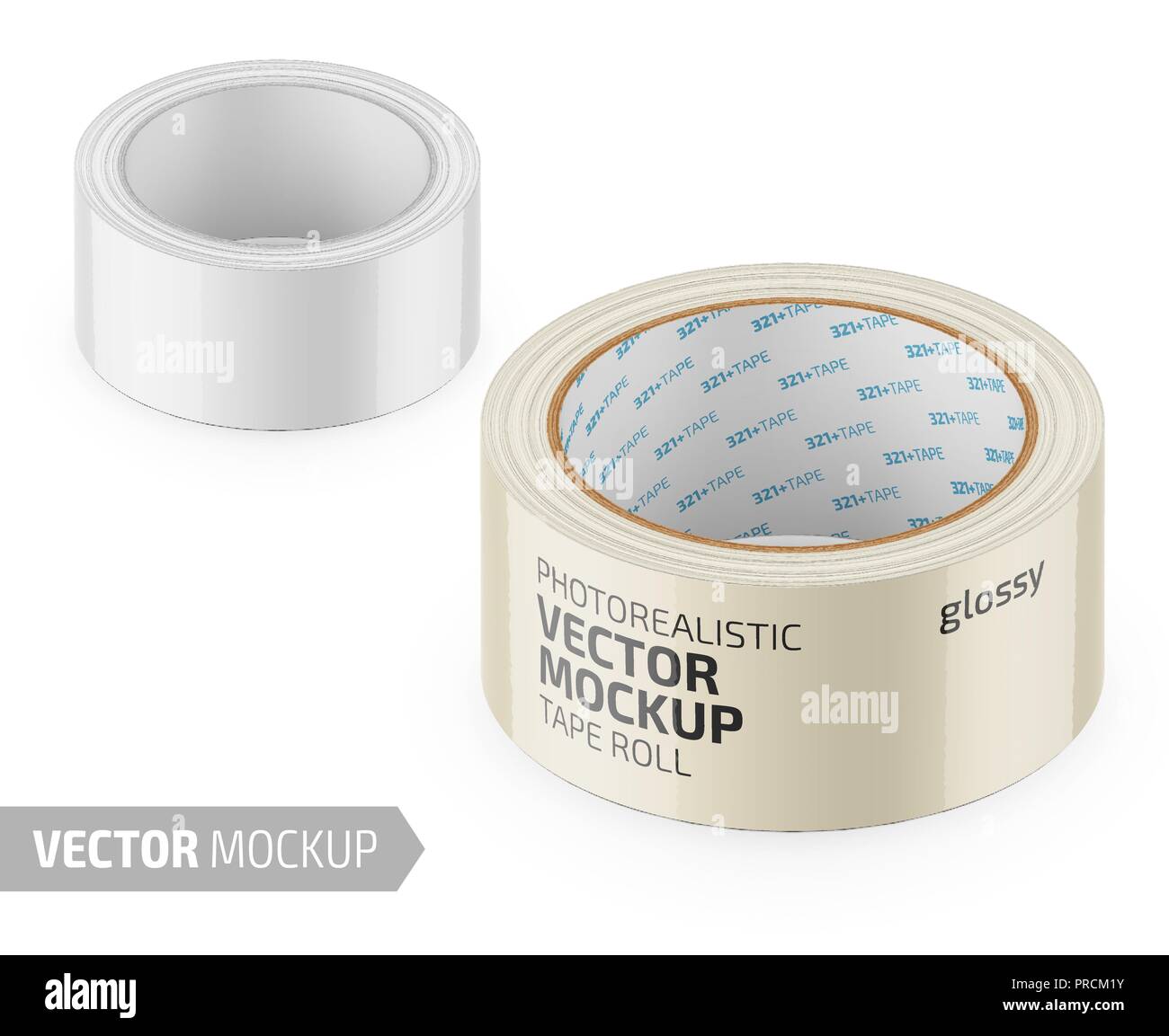 White glossy cello tape roll. Realistic vector Stock Vector Image & Art ...