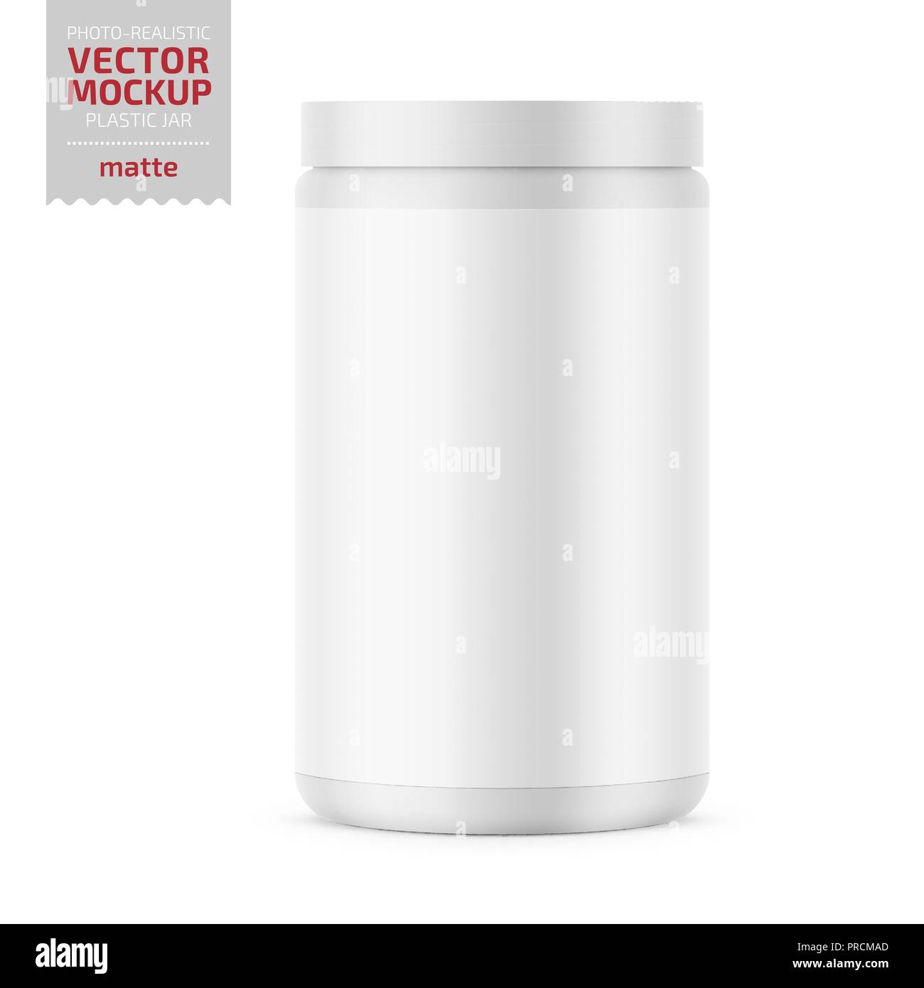 White matte plastic jar with lid for powder Stock Vector Image & Art ...