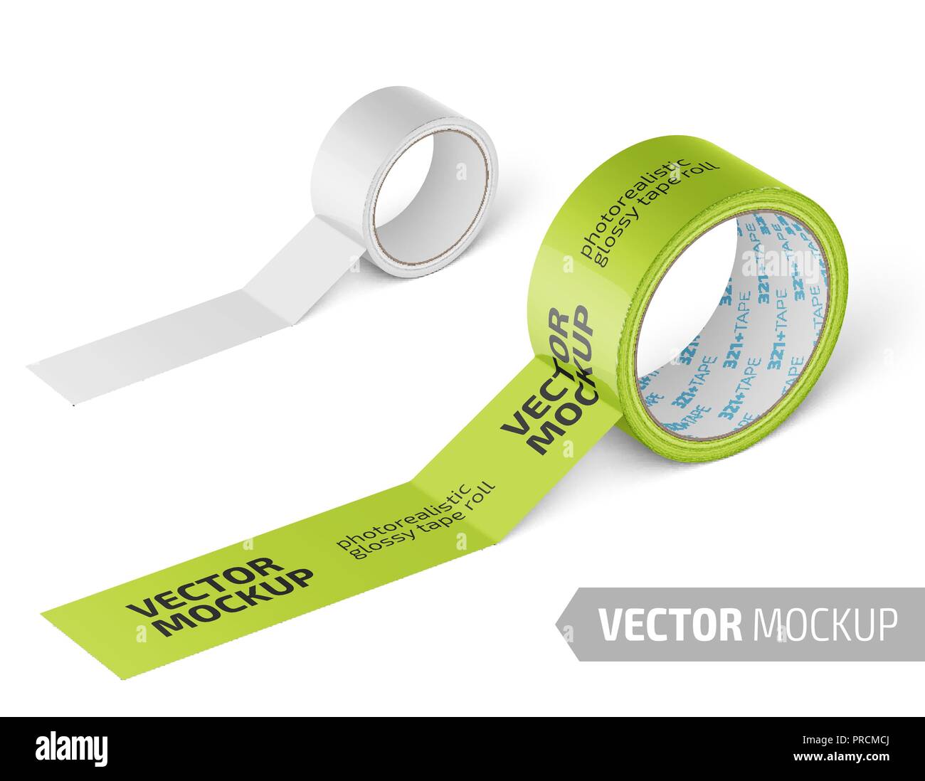 White glossy cello tape roll. Realistic vector Stock Vector Image & Art ...