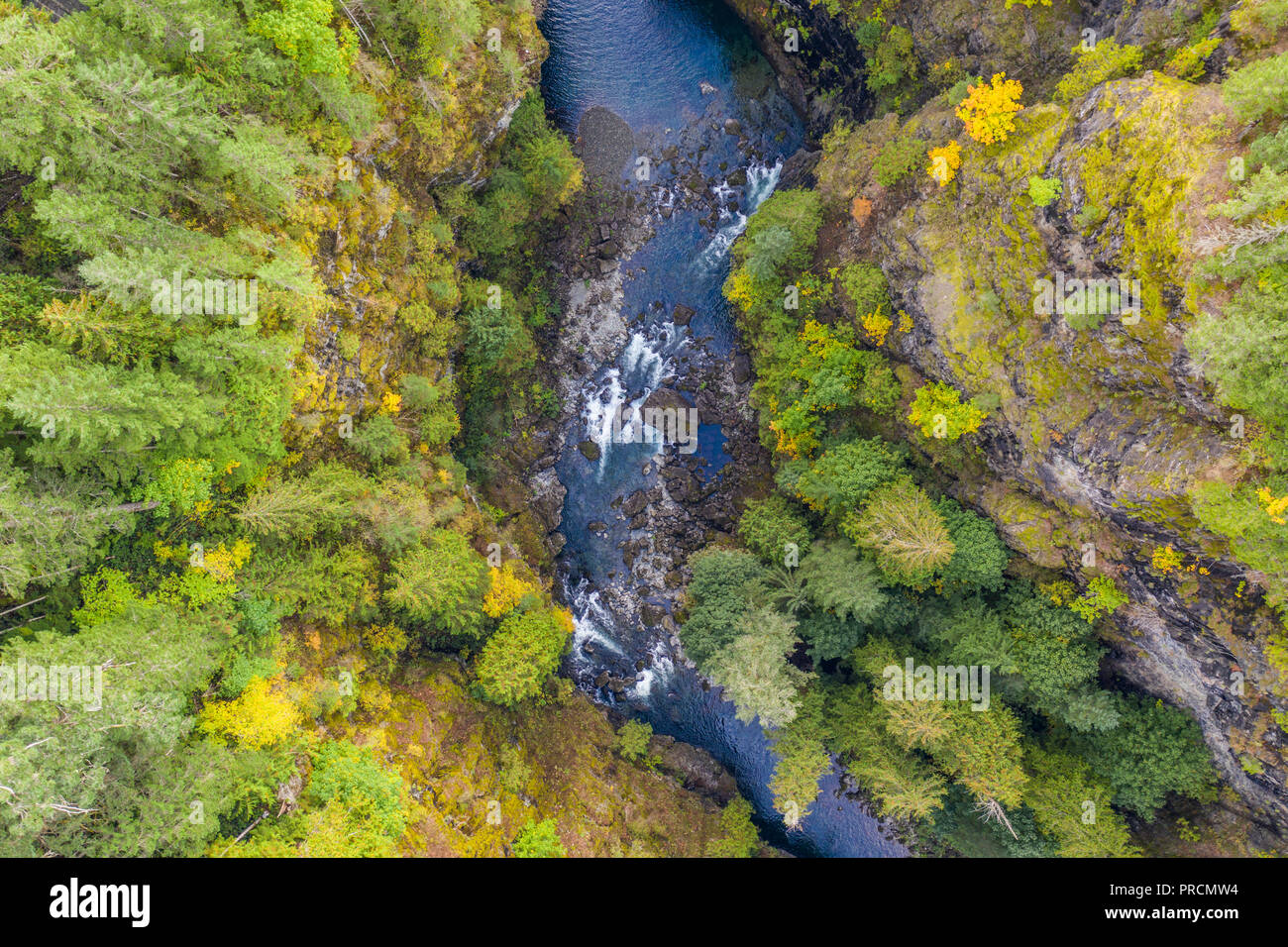 Aerial view of Elk Falls on Vancouver Island, Canada Stock Photo - Alamy