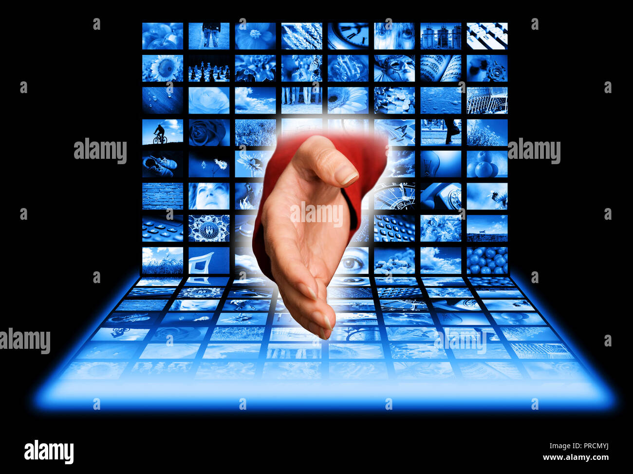 Woman hand coming out of a screen hi-res stock photography and images ...