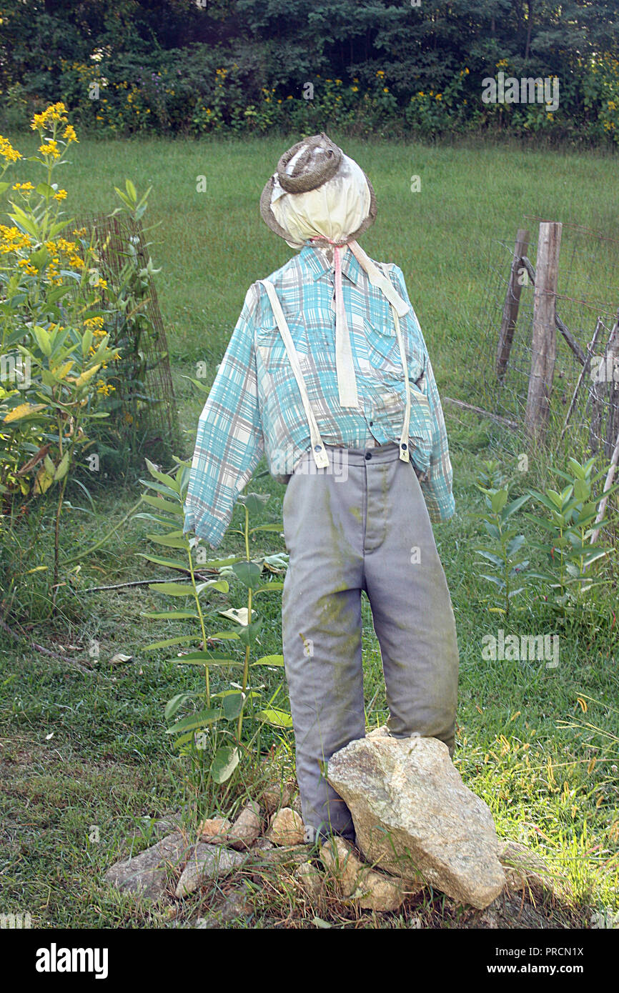 Simple traditional scarecrow in Virginia's countryside Stock Photo - Alamy