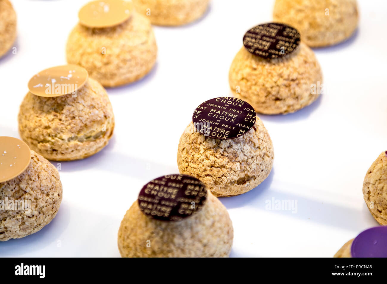 Choux pastries at Maitre Choux patisseries in Soho, London, UK Stock ...