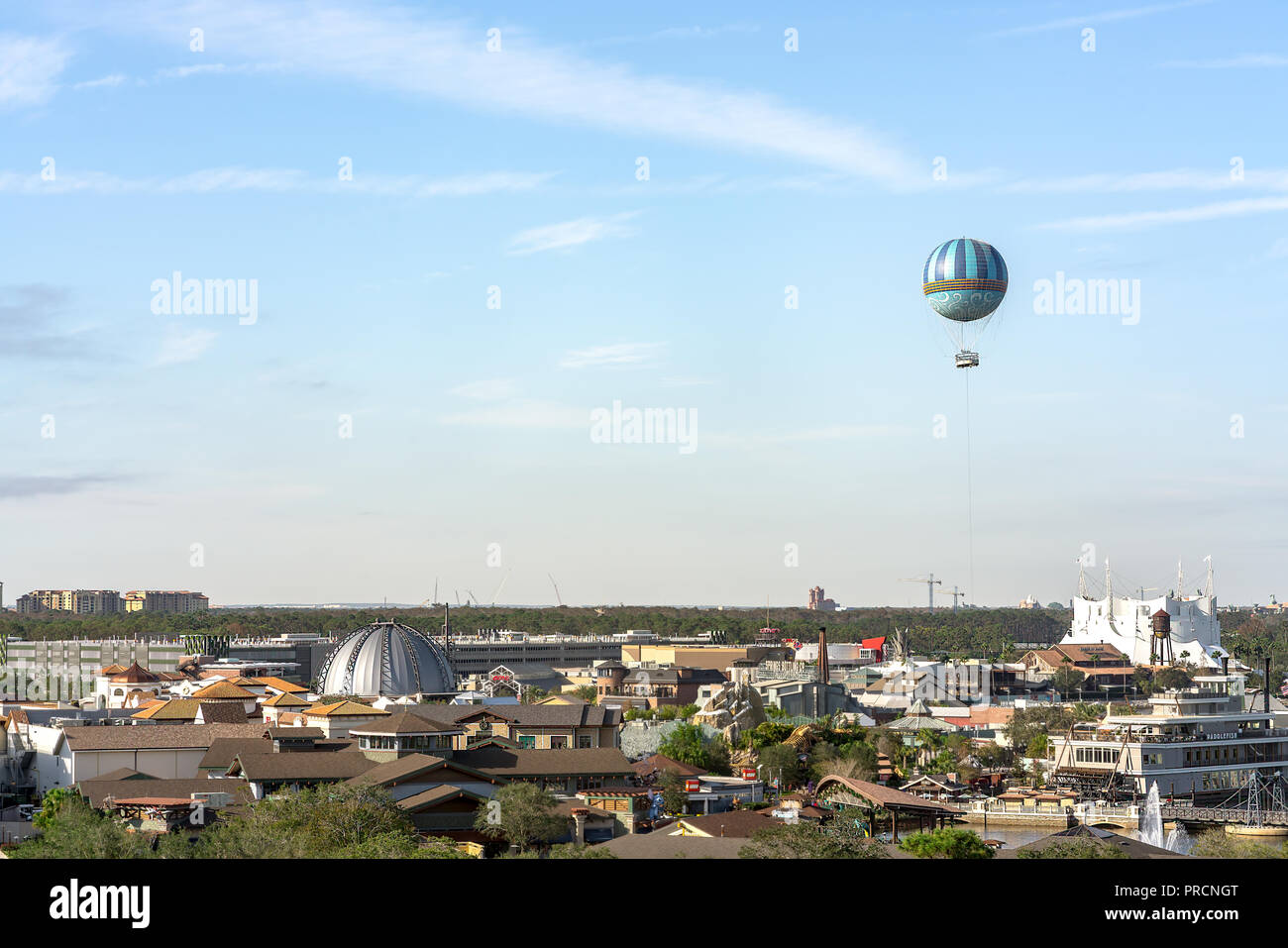 Orlando, Florida - DEC, 2017 - Beautiful blue sky day with flying ...