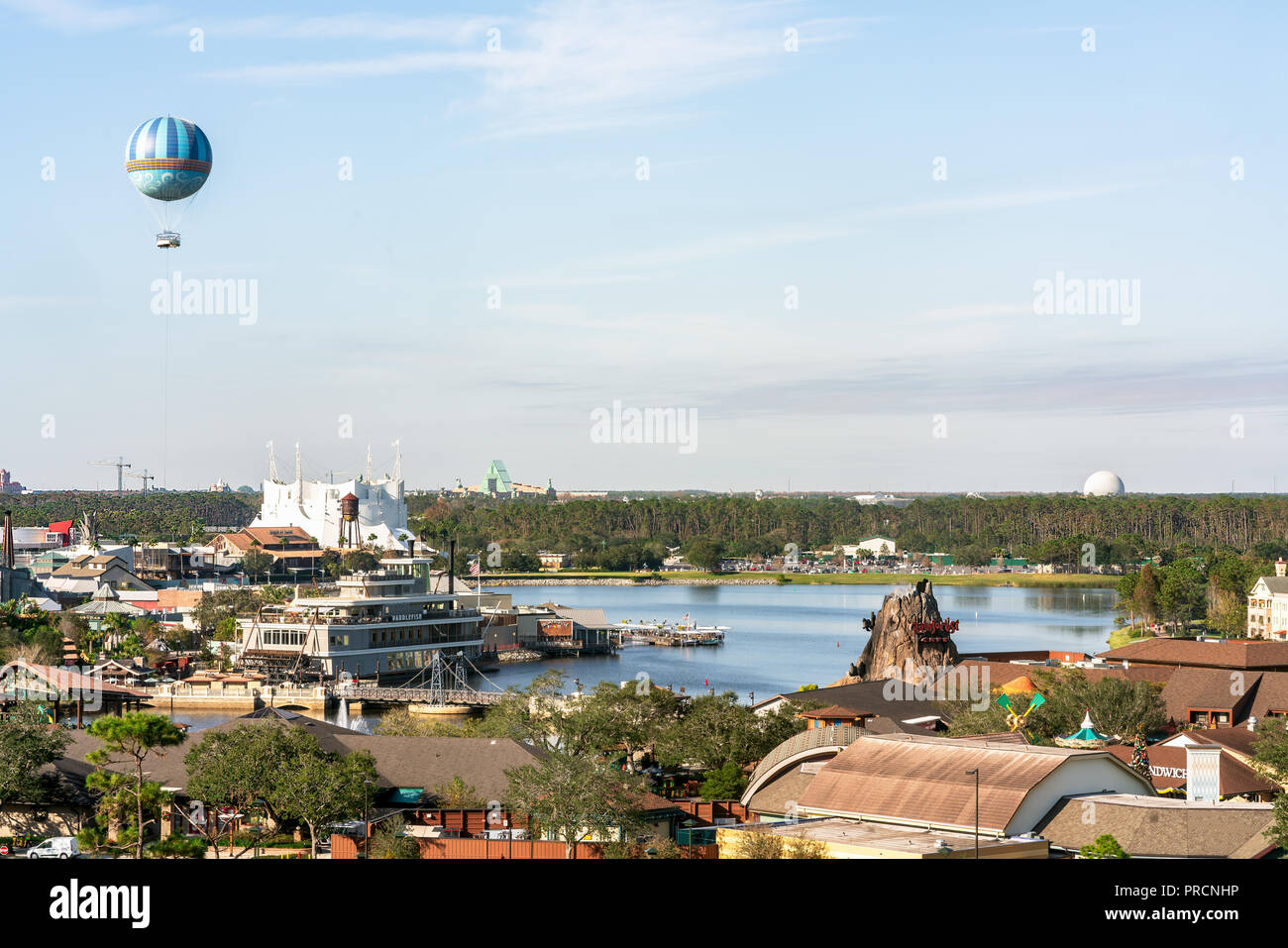 Orlando, Florida - DEC, 2017 - Beautiful blue sky day with flying ...