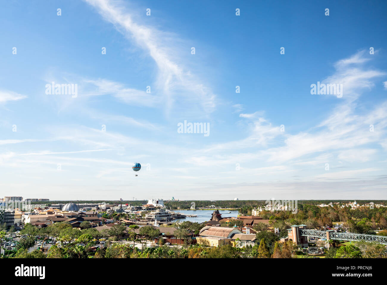 Orlando, Florida - DEC, 2017 - Beautiful blue sky day with flying ...