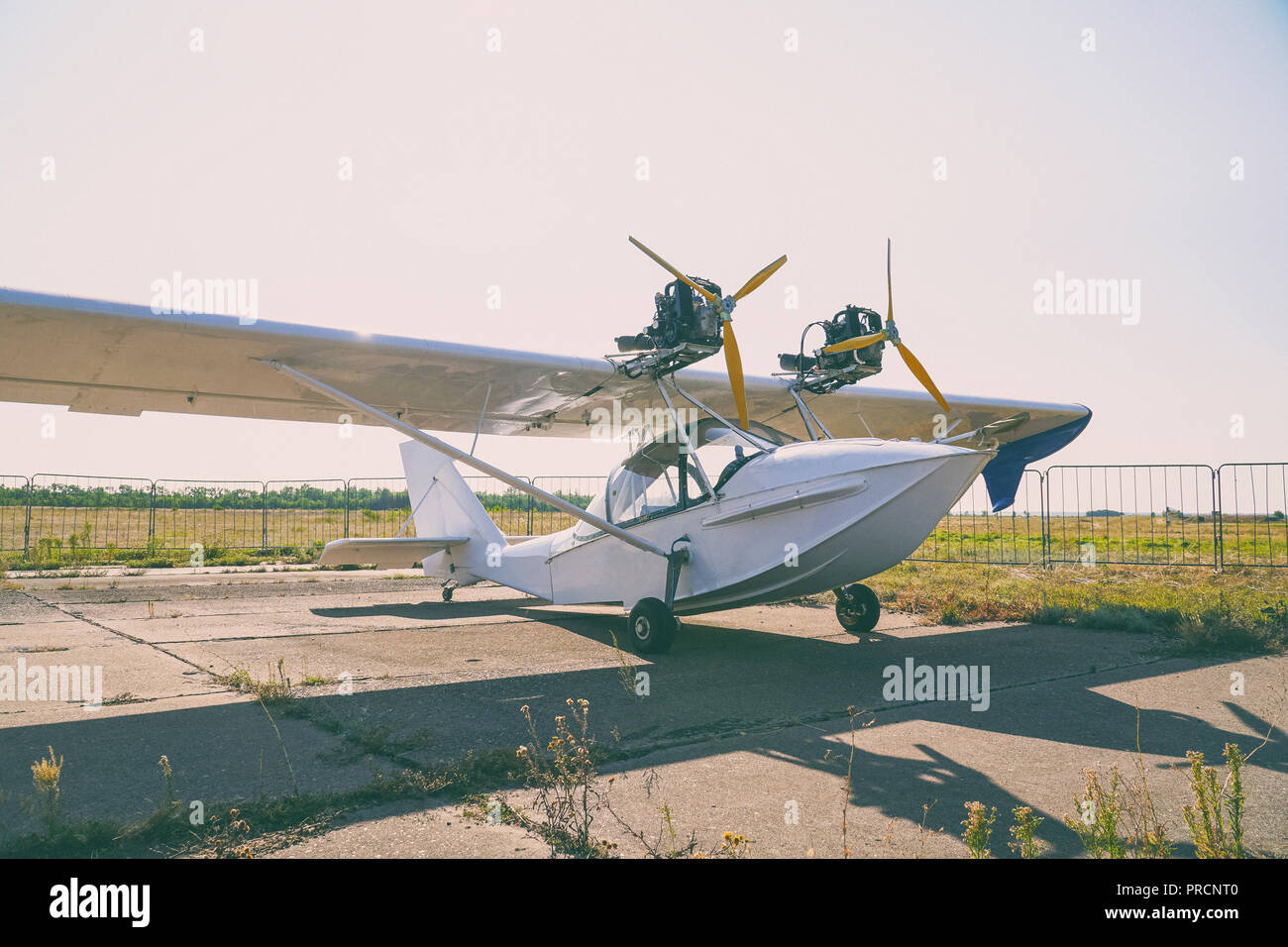 Light twin-engine amphibious aircraft at the airport Stock Photo - Alamy