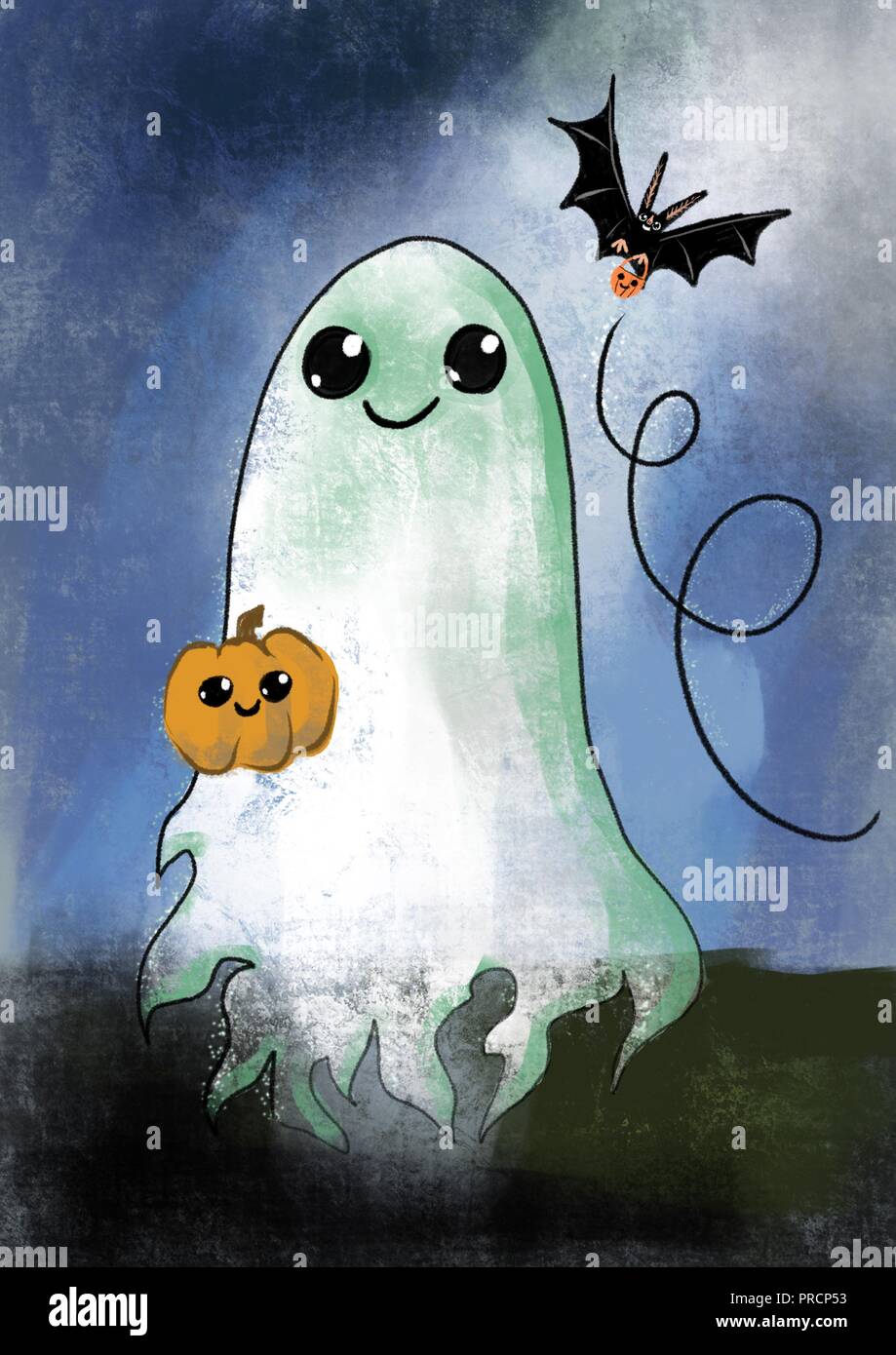 halloween ghost illustration Stock Photo - Alamy