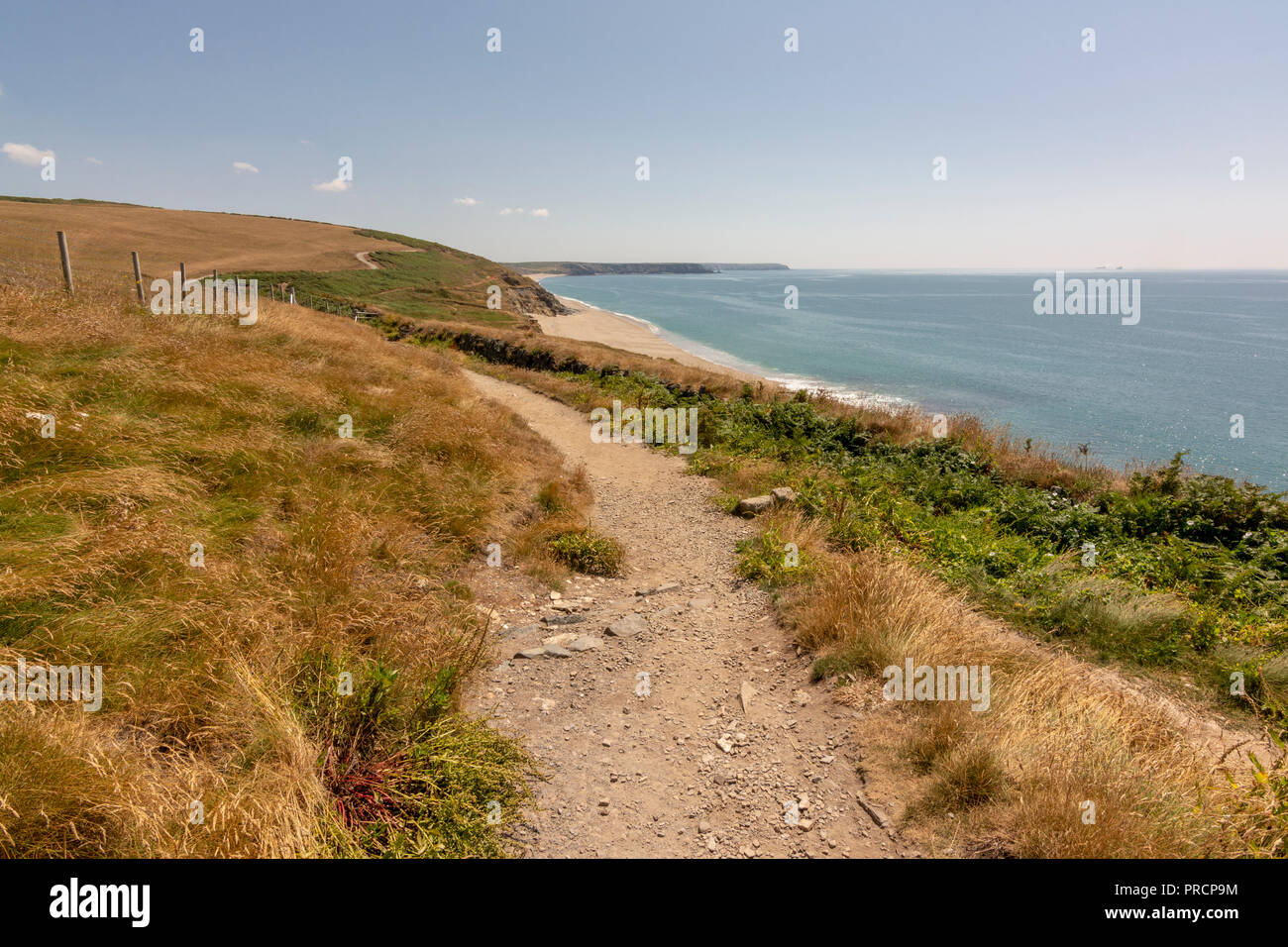 The South West Coast Path above Porthleven Sands, Lizard Peninsular ...